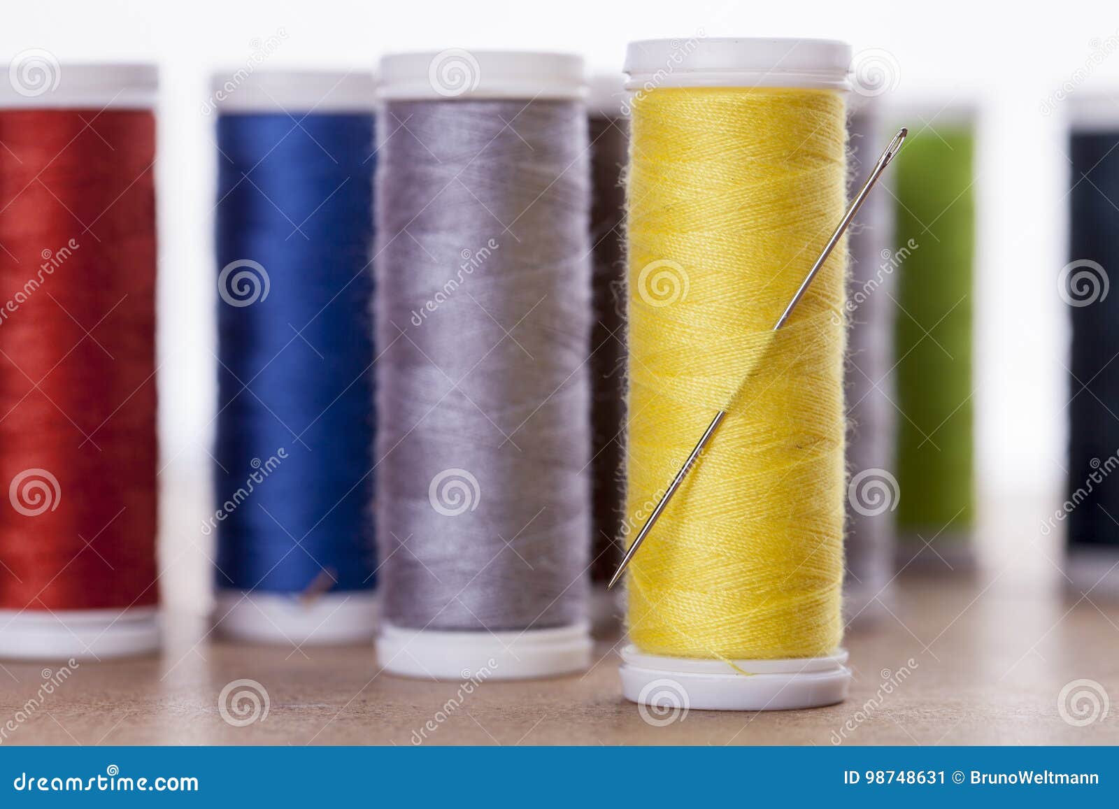 Sewing Instruments, Threads, Needles, Bobbins and Materials. Stock ...