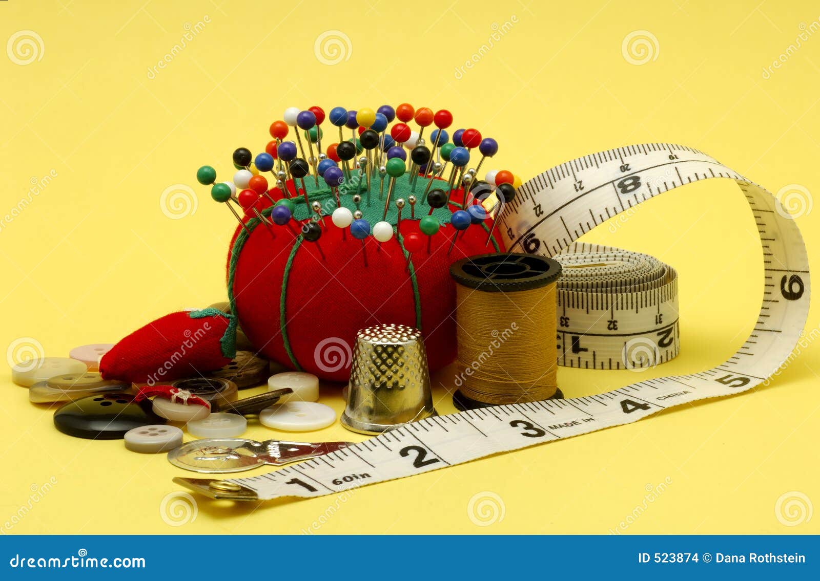 Sewing Items stock photo. Image of thread, spool, tape - 523874
