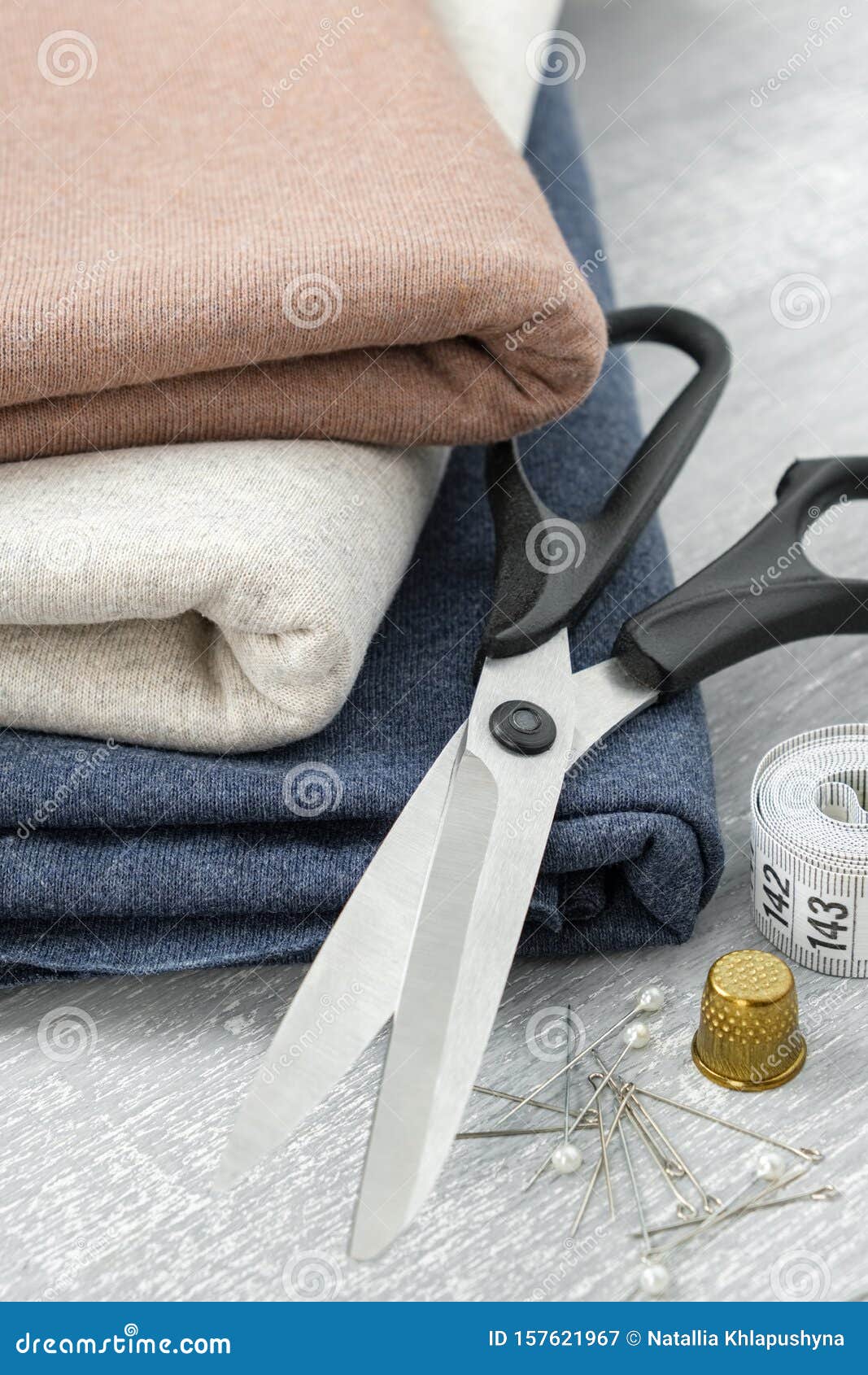 Sewing Items: Fabrics, Tailoring Scissors, Tape Measure for Sewing ...