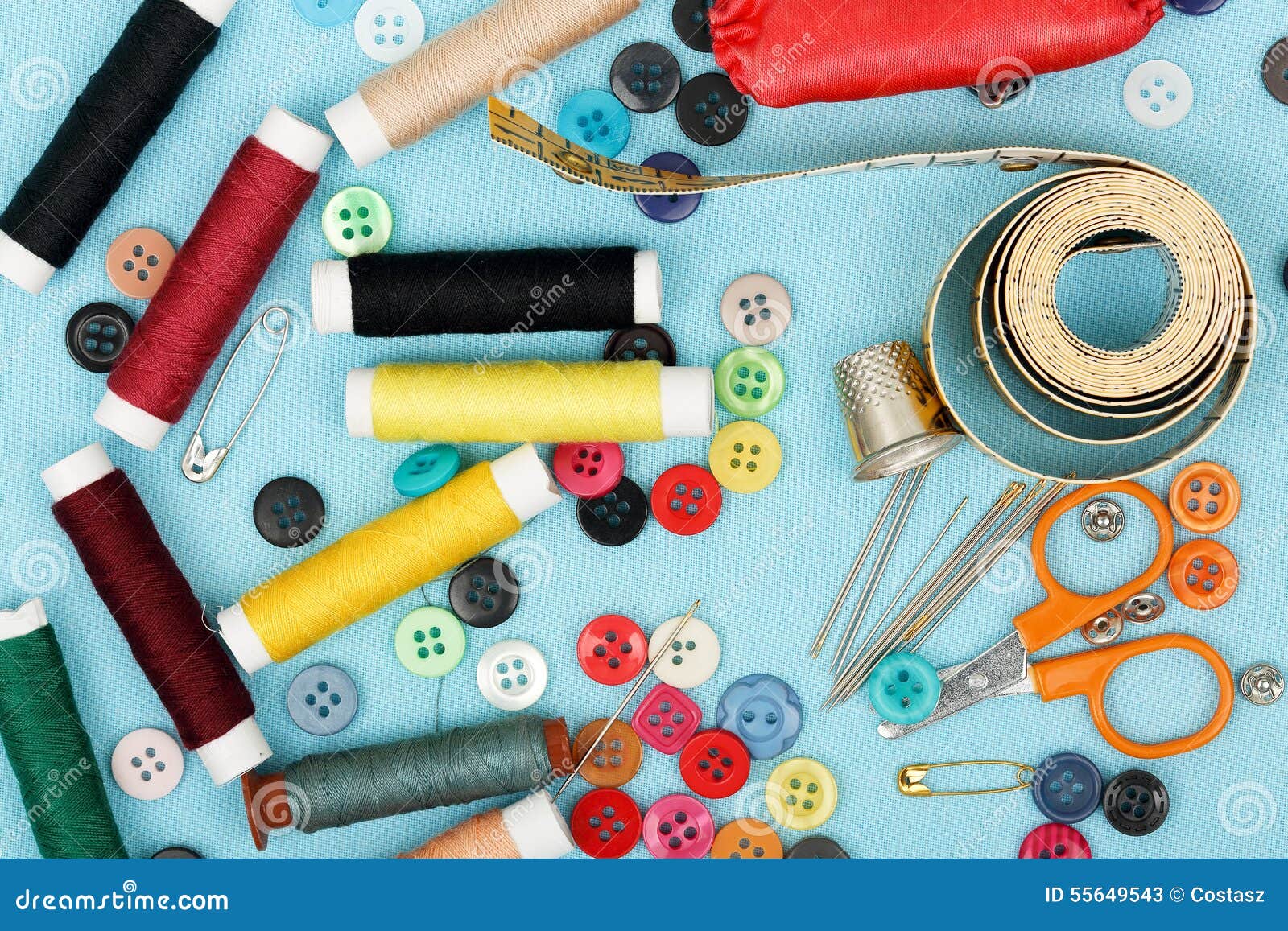 Sewing items stock image. Image of craft, fashion, pincushion - 55649543