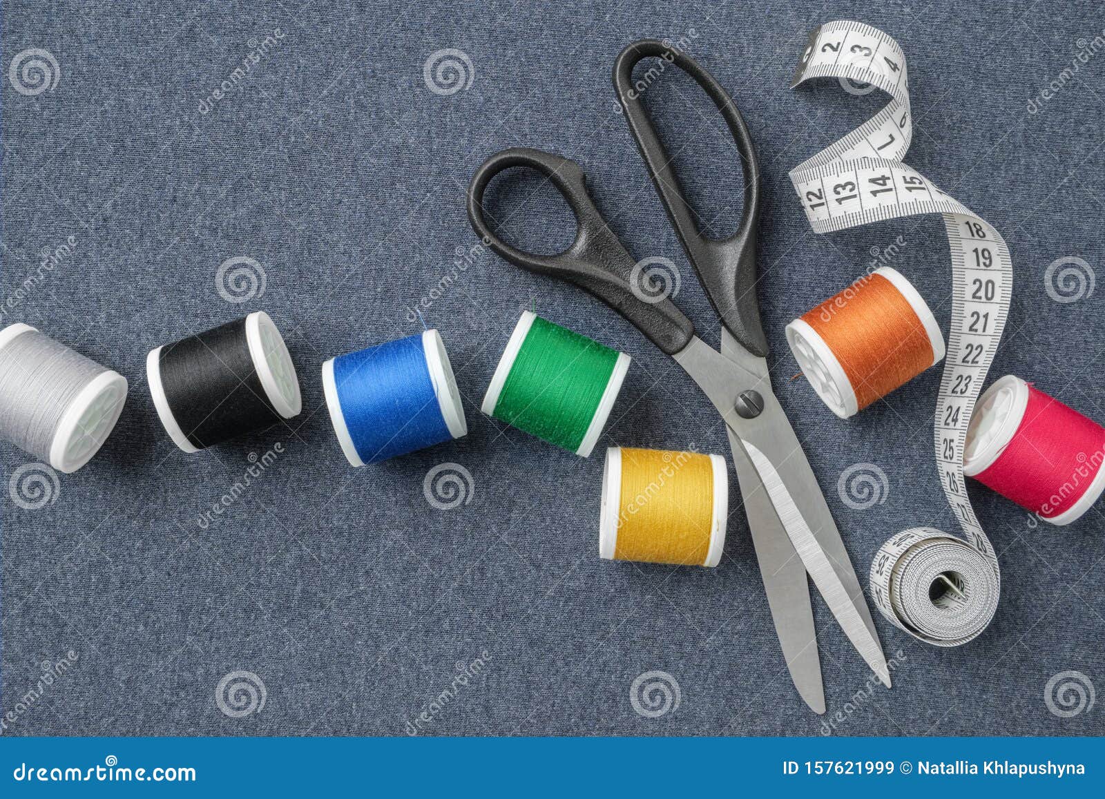 Sewing Items: Tailoring Scissors, Measuring Tape, Spools of ...