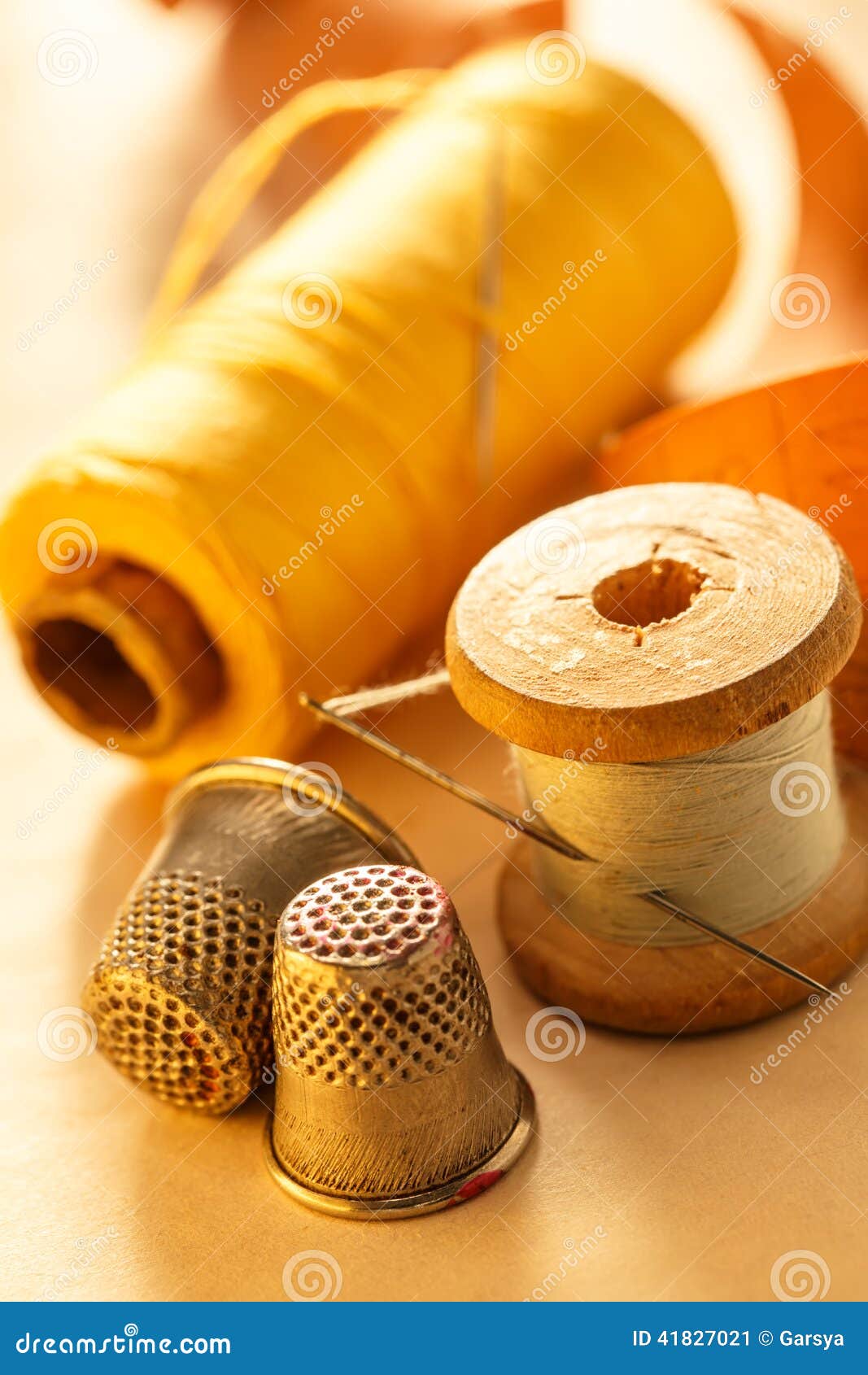 Sewing items and thimble stock image. Image of equipment - 41827021
