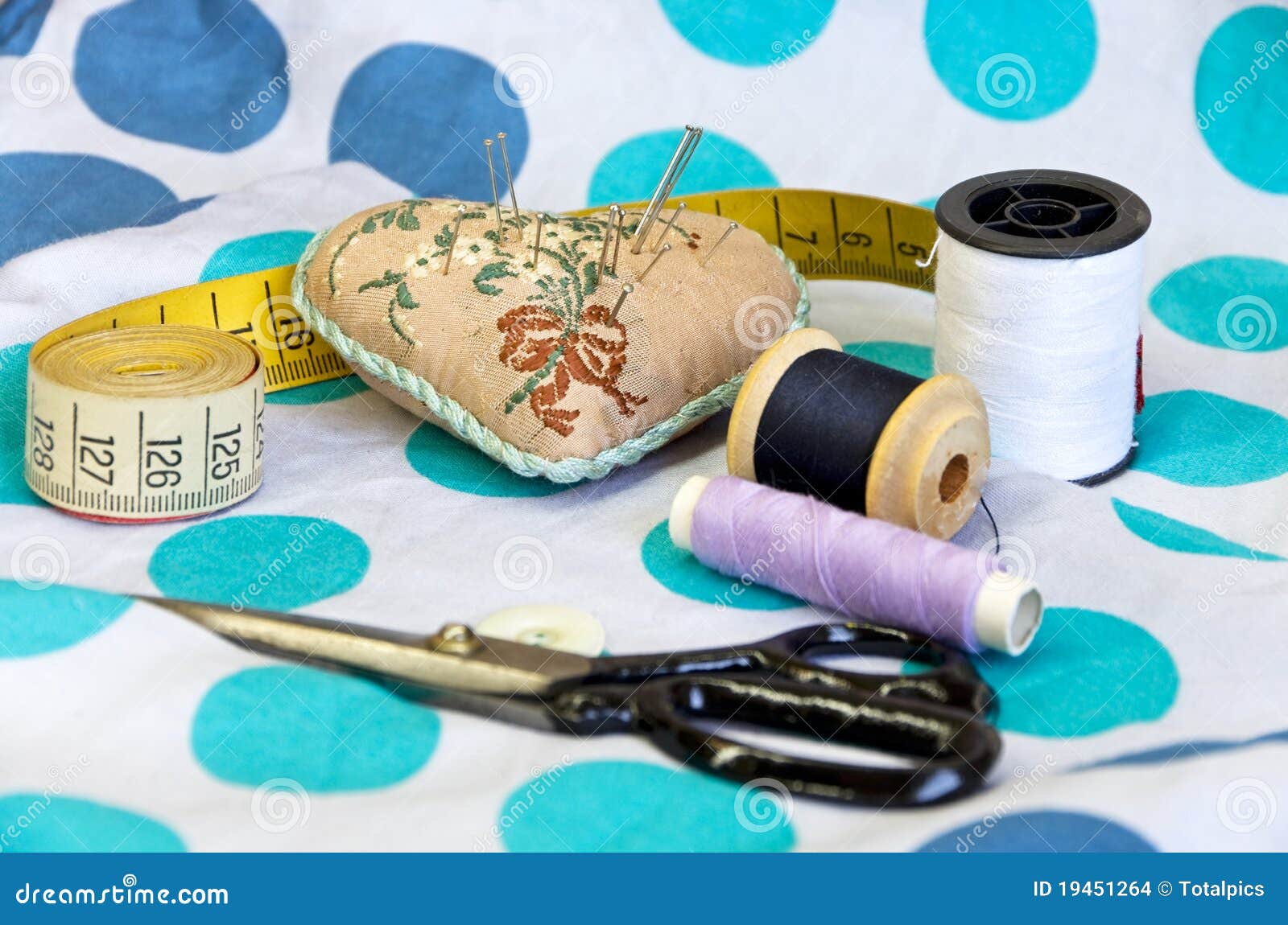 Sewing kit stock photo. Image of tape, scissors, needlework - 19451264