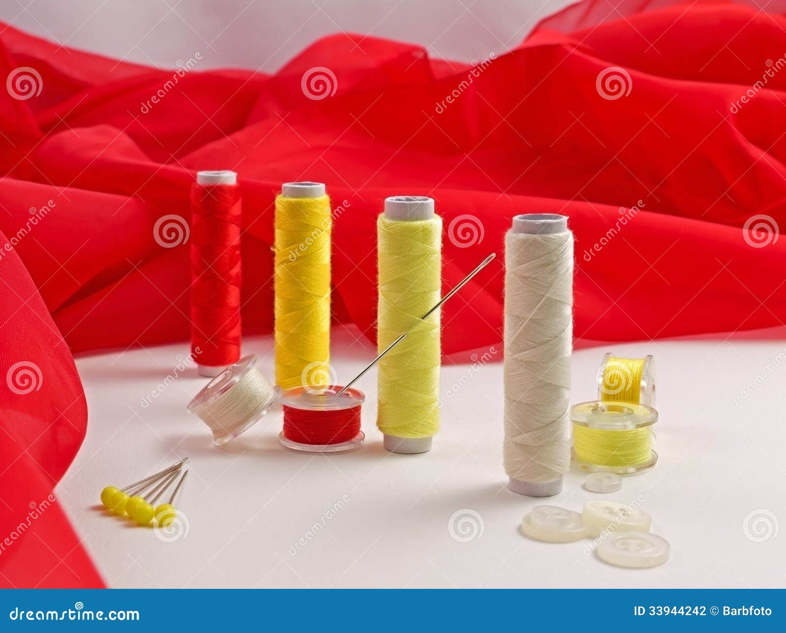 Sewing kit stock photo. Image of studio, sewing, orange - 33944242