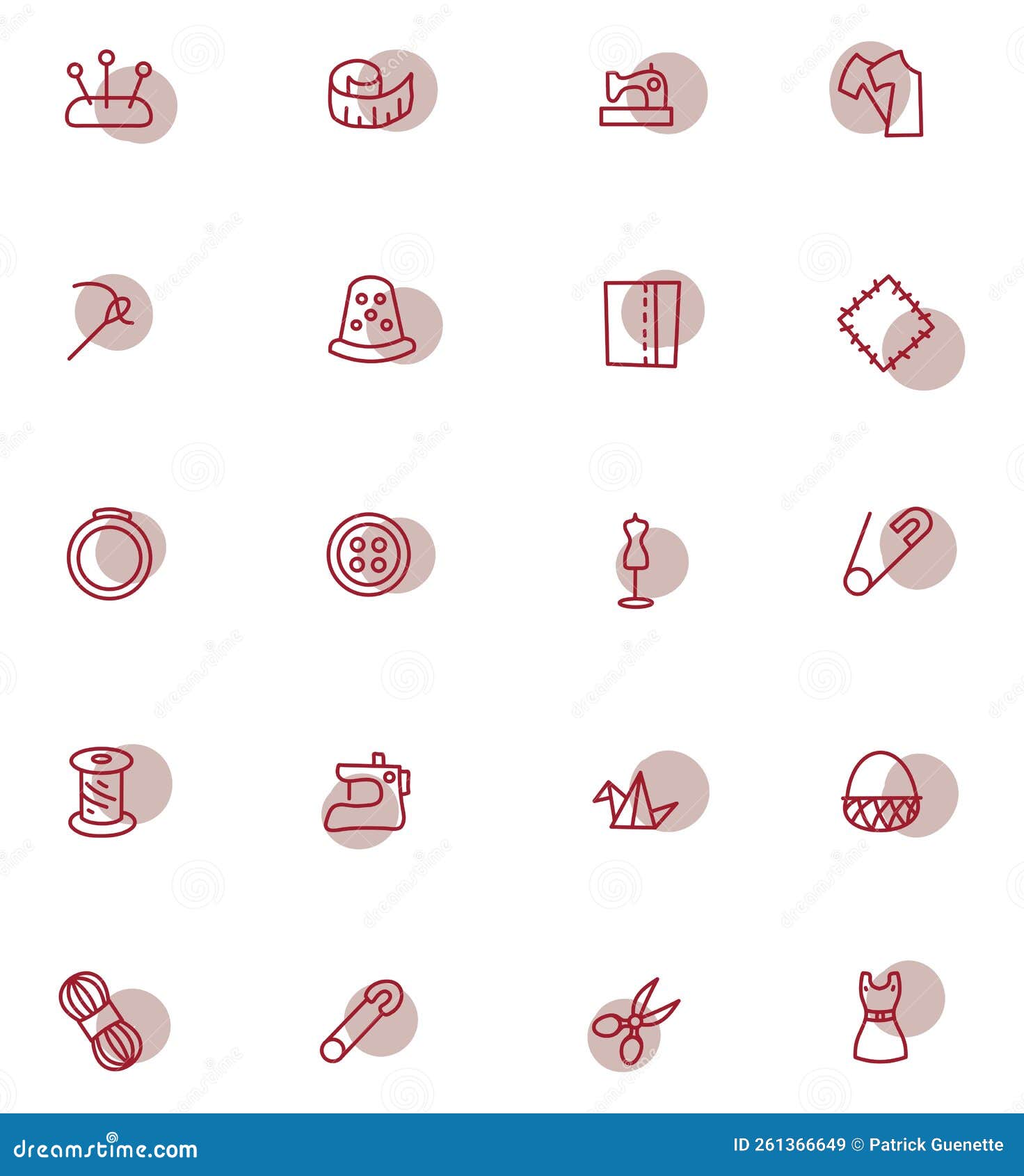 Sewing kit, icon stock vector. Illustration of icon - 261366649