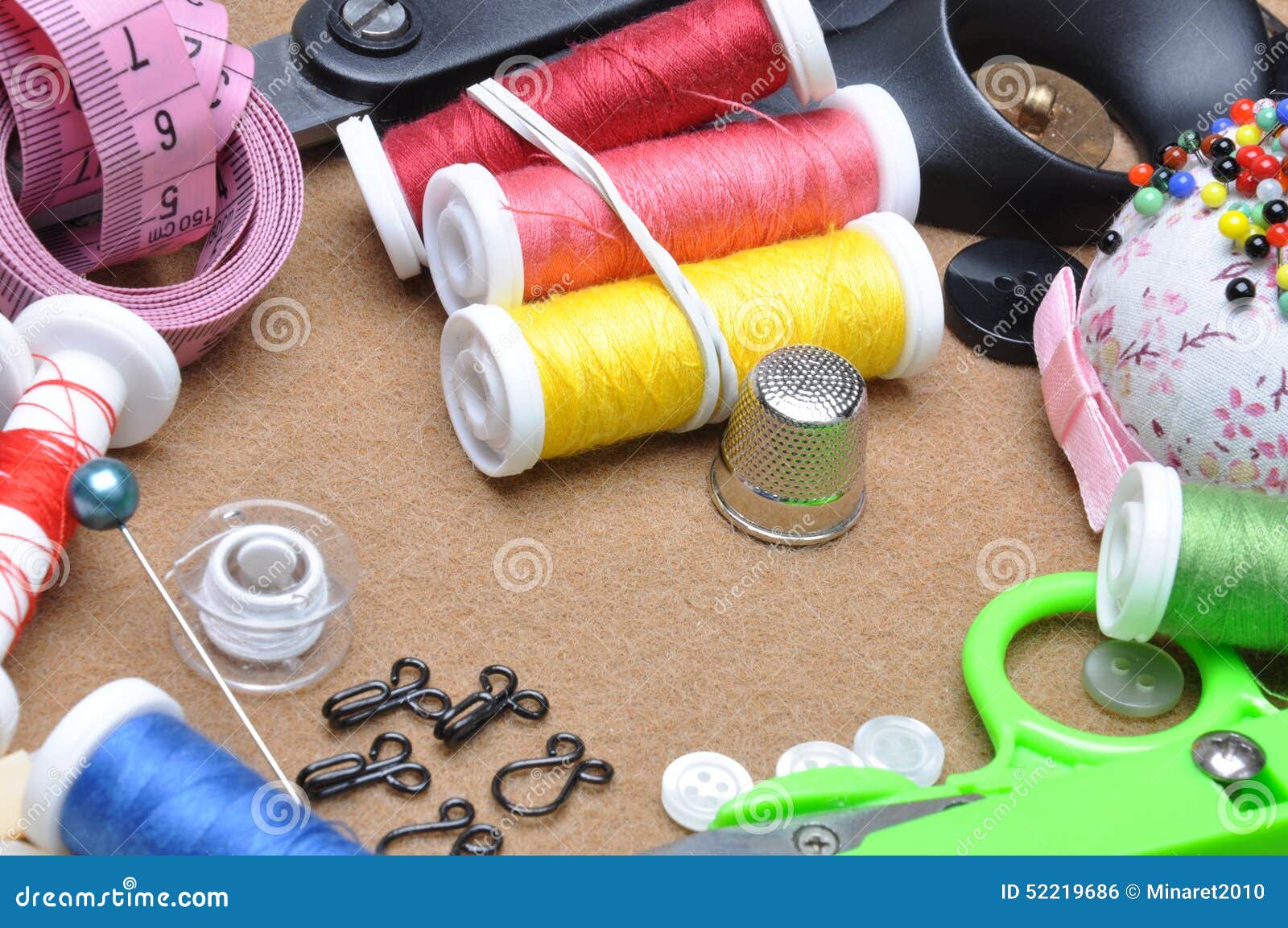 Sewing kit tailor s tools stock photo. Image of hobby - 52219686