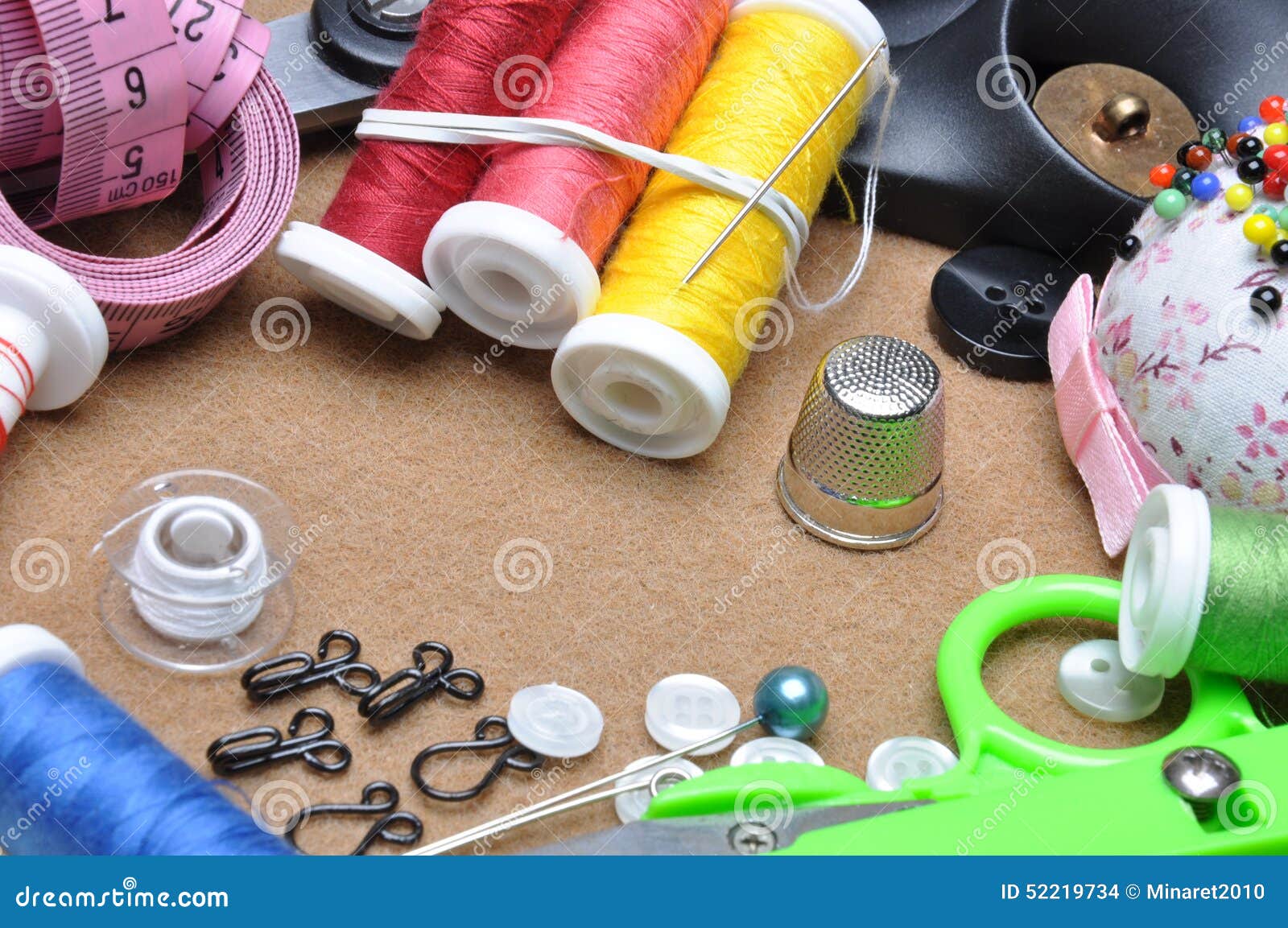 Sewing kit tailor s tools stock photo. Image of accessory - 52219734