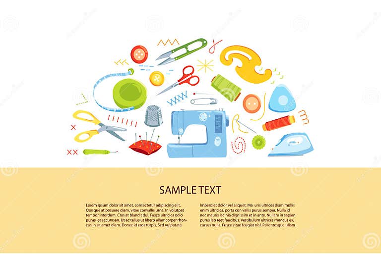 Sewing kit vector concept stock vector. Illustration of background ...