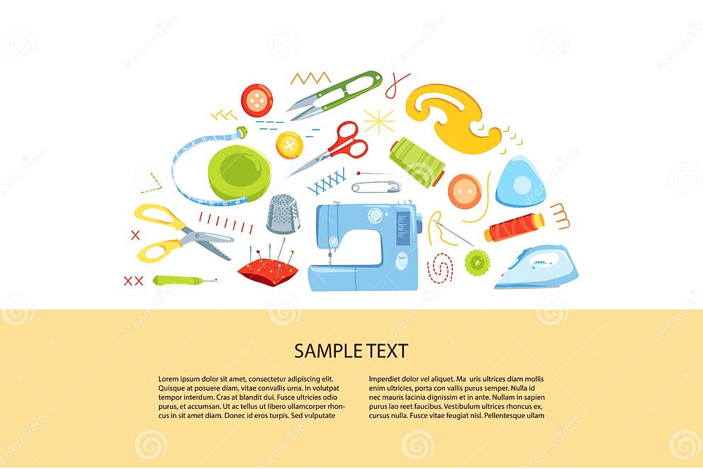 Sewing kit vector concept stock vector. Illustration of background ...