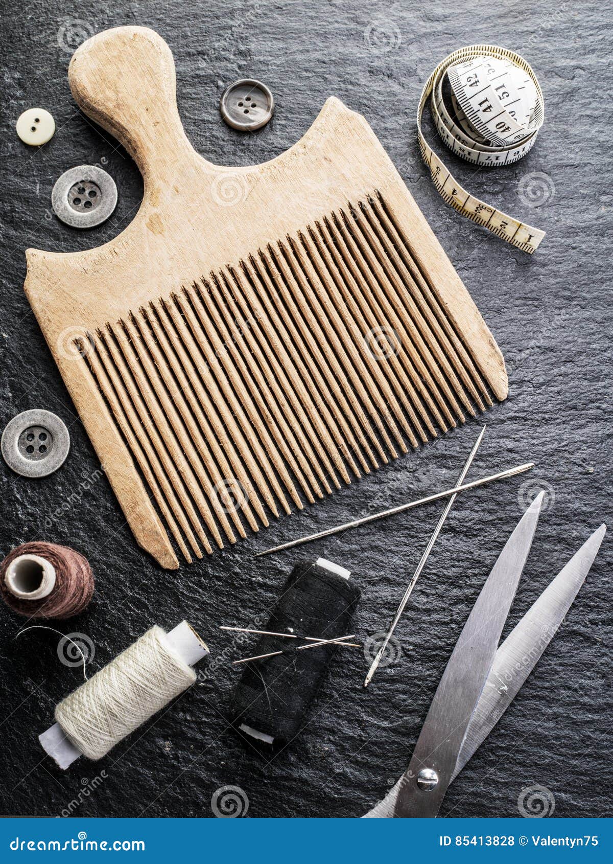 Sewing and knitting tools. stock photo. Image of domestic - 85413828