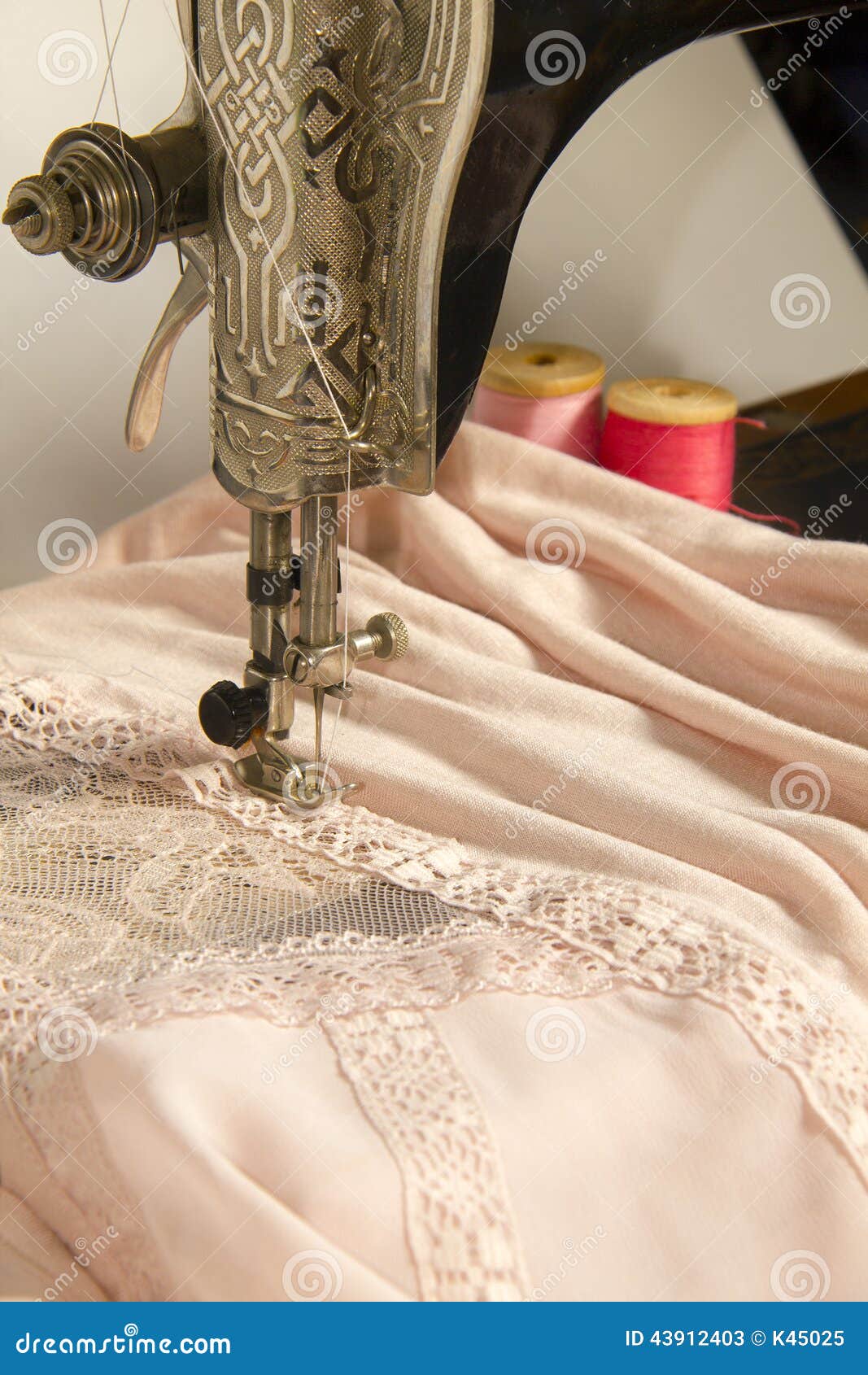 Sewing Lace Clothing Material Stock Image - Image of bobbins, color ...