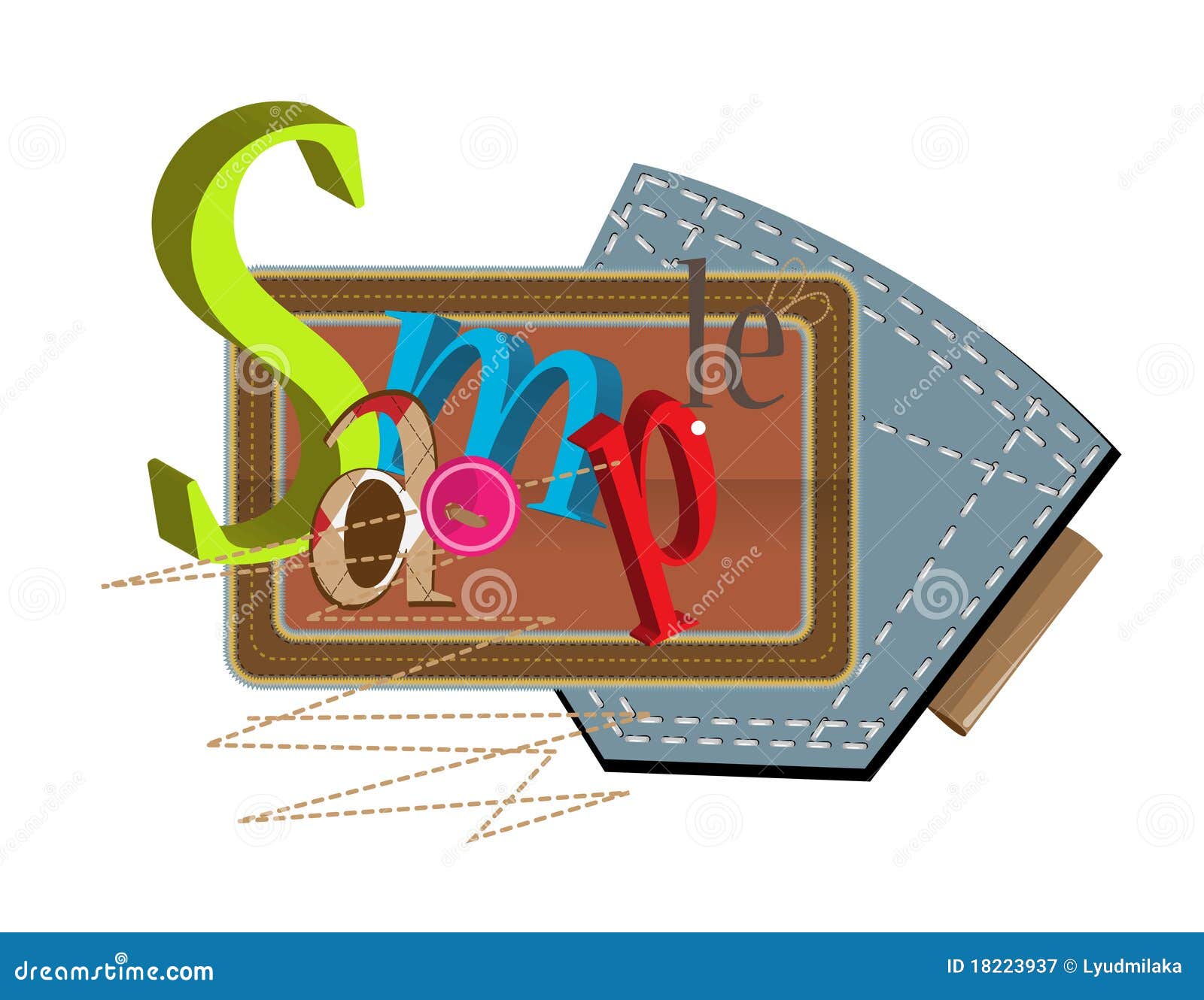 Sewing Letters stock vector. Illustration of scraps, piece - 18223937