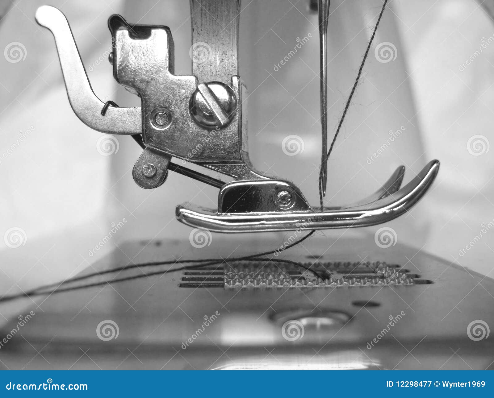 Sewing Machine Metal Foot Showing Metal Feed Dogs Stock Image - Image ...