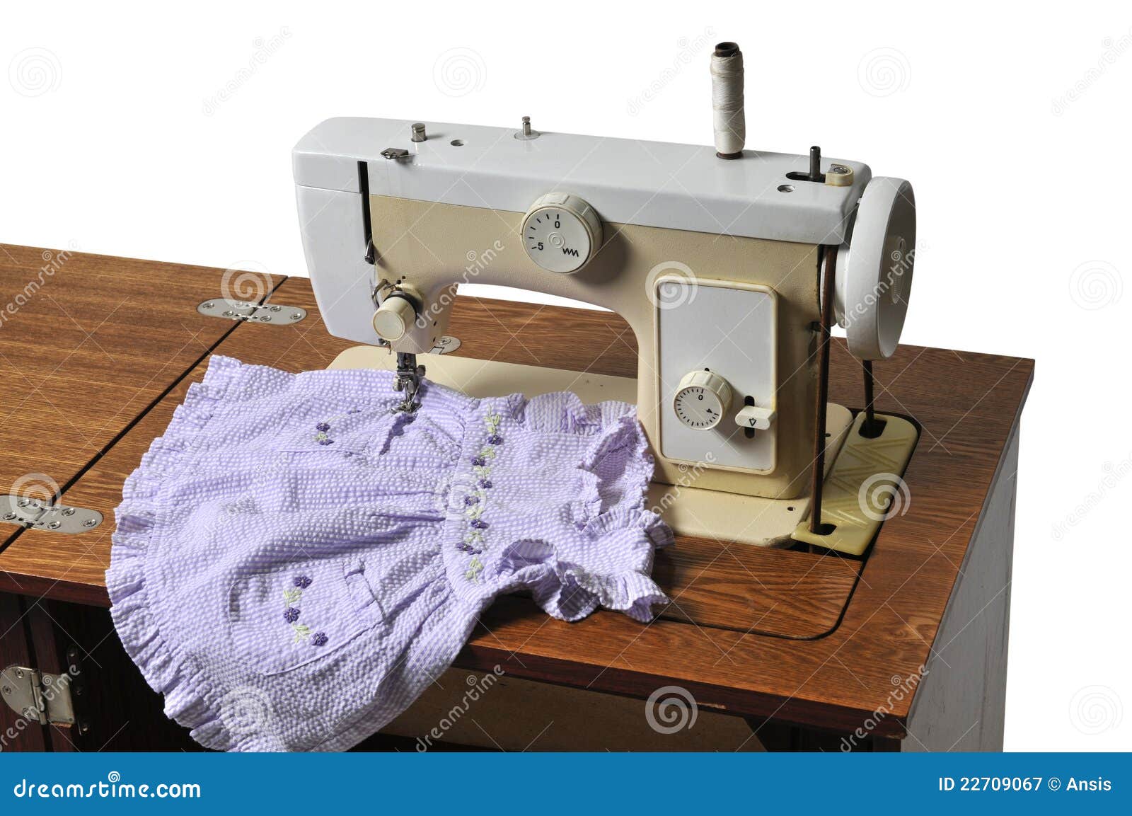Sewing machine stock image. Image of dress, seamstress - 22709067