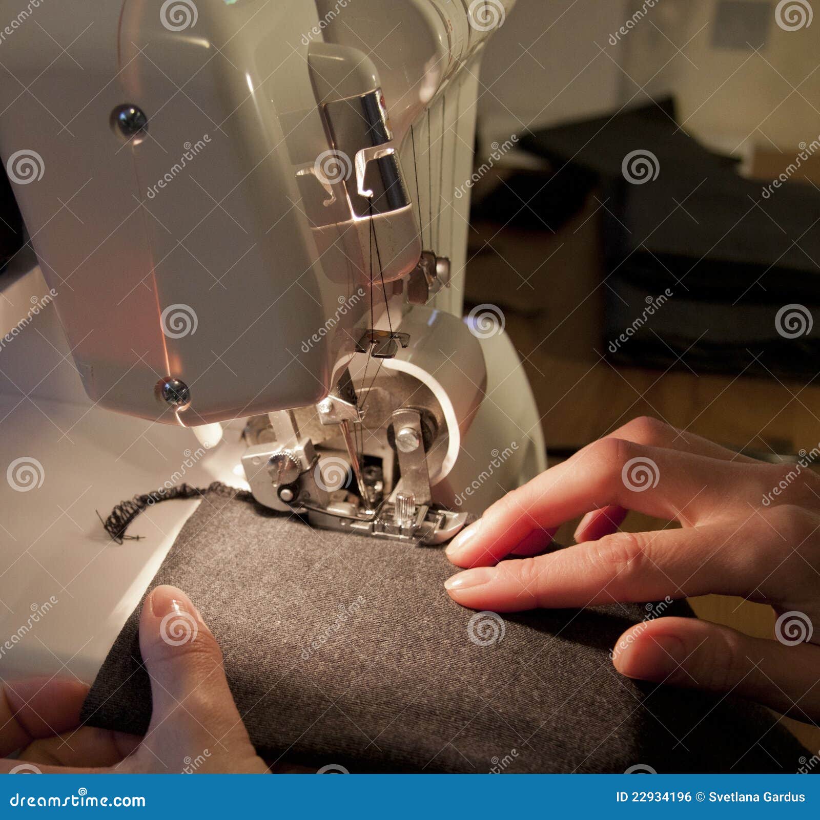 Sewing machine stock photo. Image of needle, hand, cloth - 22934196