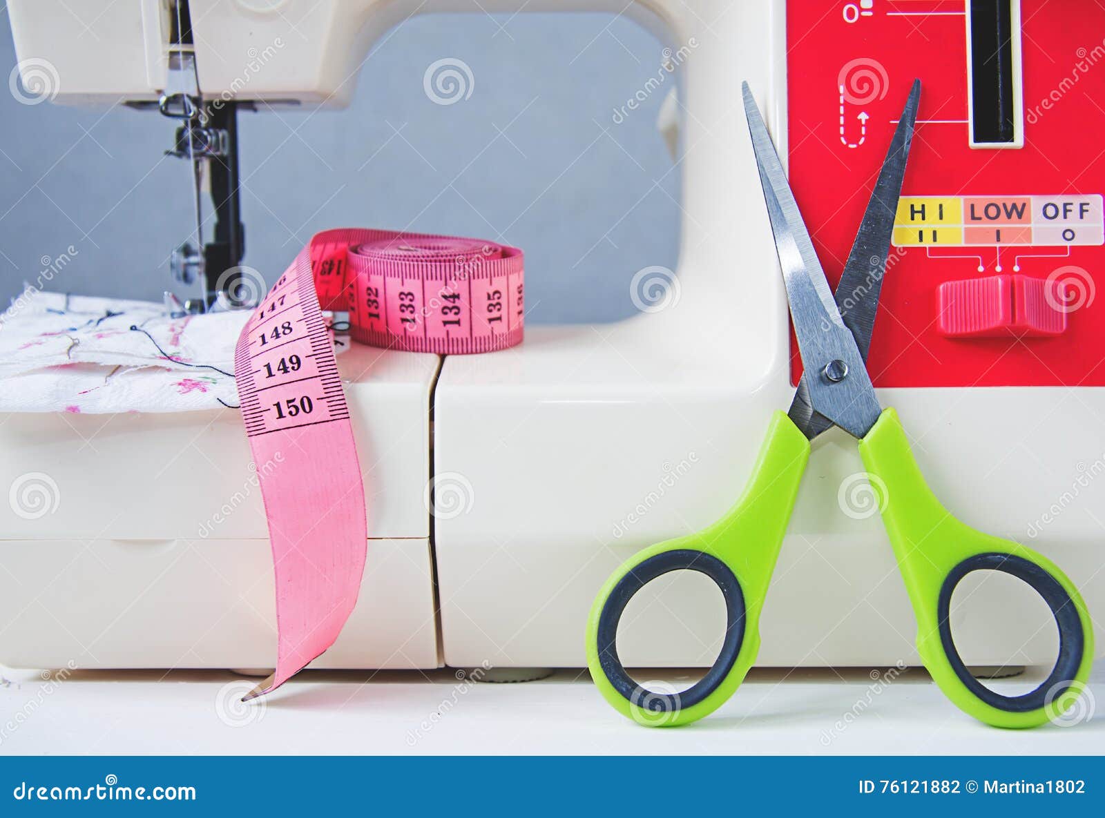 Sewing Machine and Accessories Stock Photo - Image of closeup, metal ...
