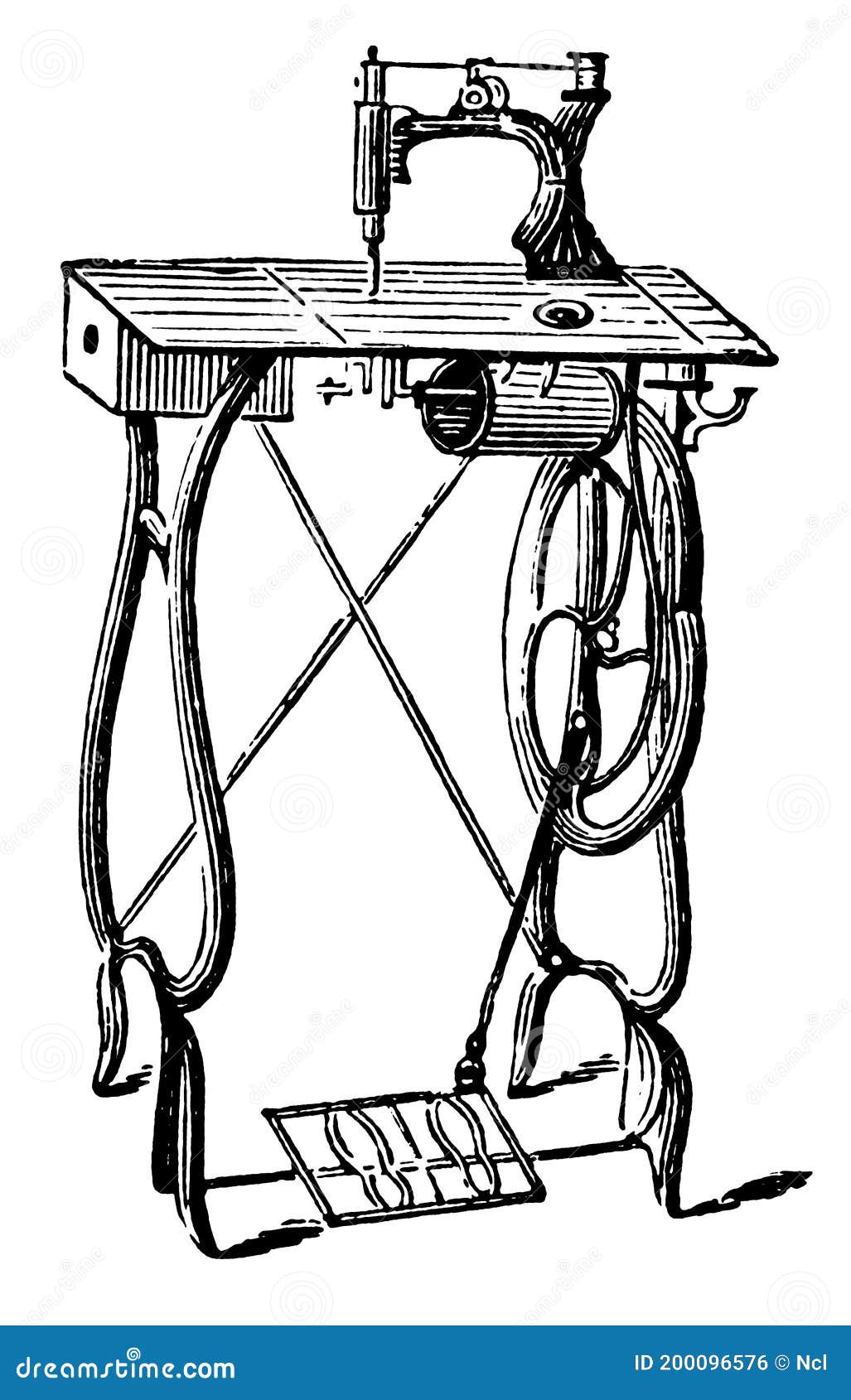 Sewing Machine | Antique Design Illustrations Stock Illustration ...