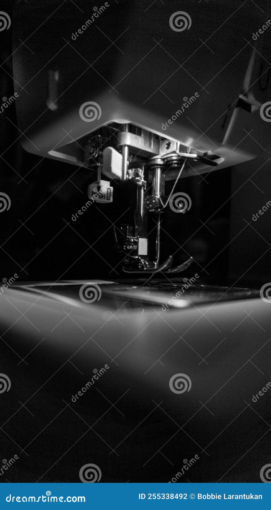 The Sewing Machine in Black and White Stock Photo - Image of white ...