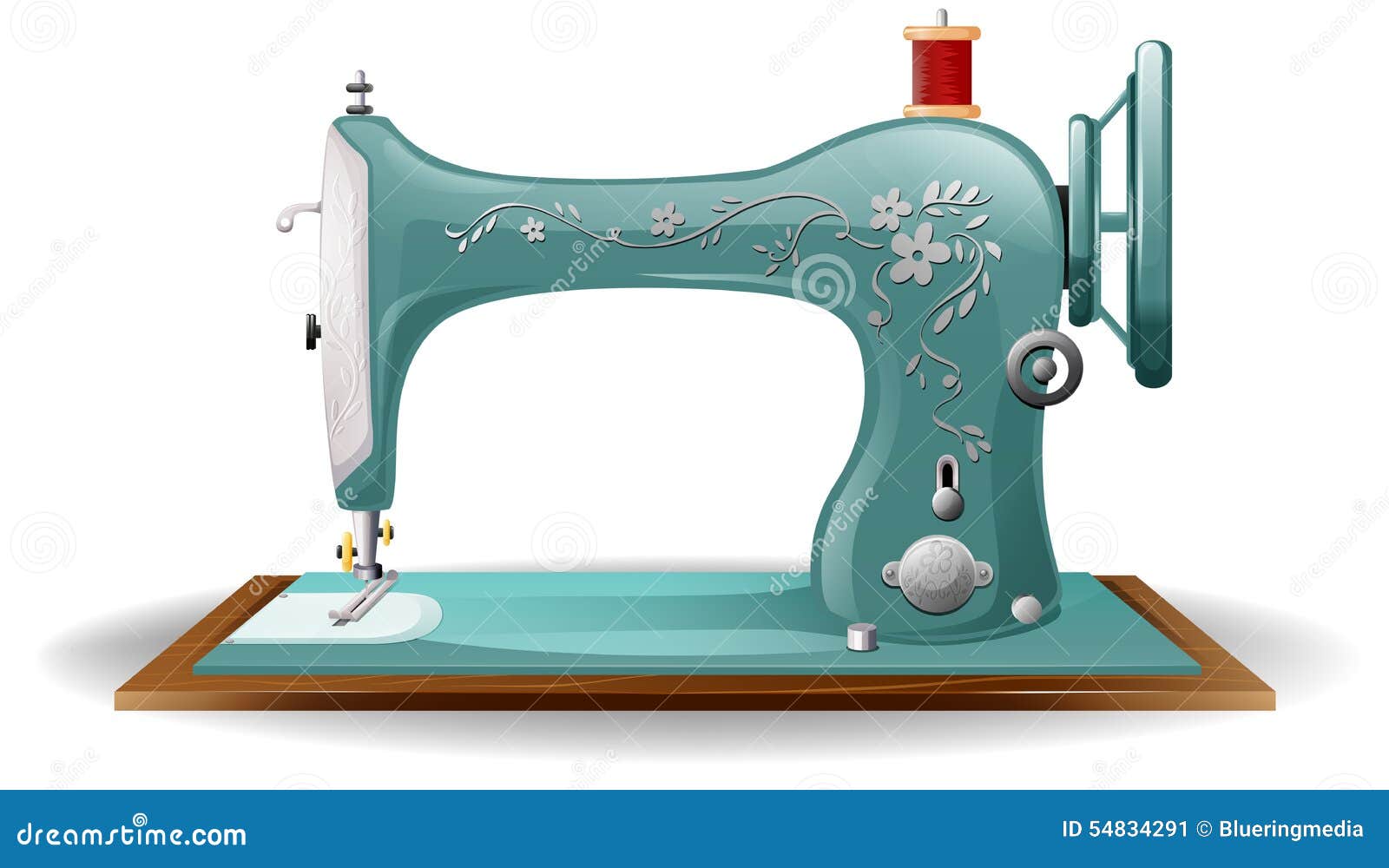Sewing Machine Vector Illustration. Educational Part Name Structure ...