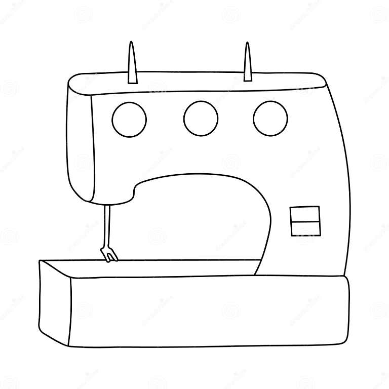 Sewing Machine. Cartoon Illustration of Sewing Machine Stock Vector ...