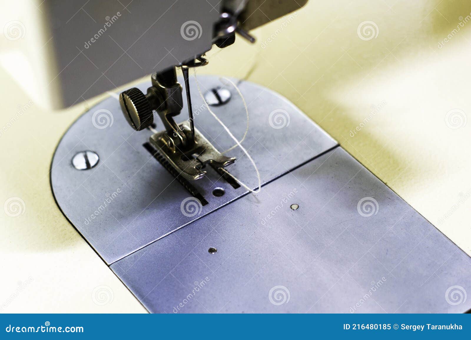Shuttle With A Needle. Close-up Of Sewing Machine And Scissors In A ...