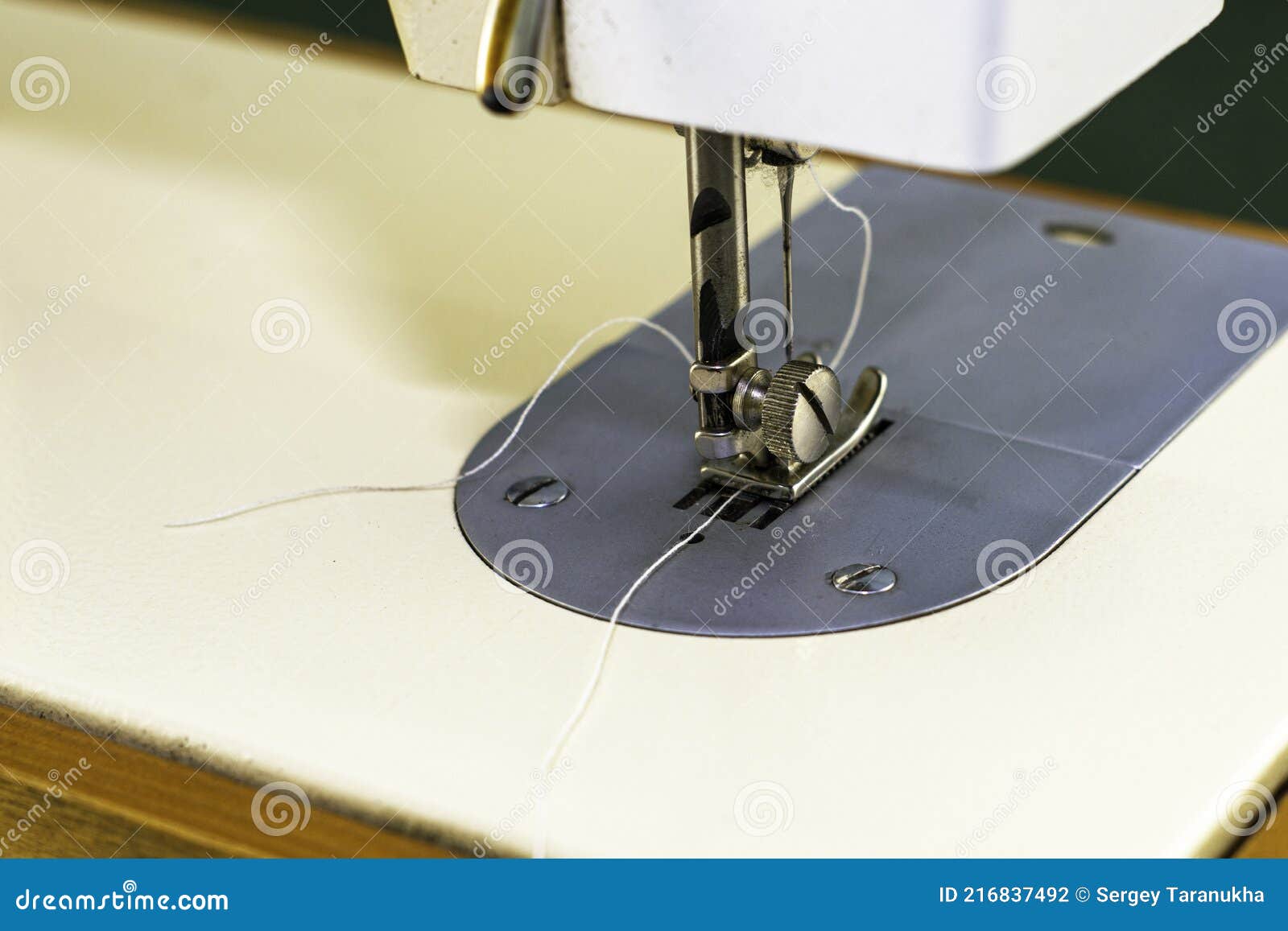 Shuttle With A Needle. Close-up Of Sewing Machine And Scissors In A ...