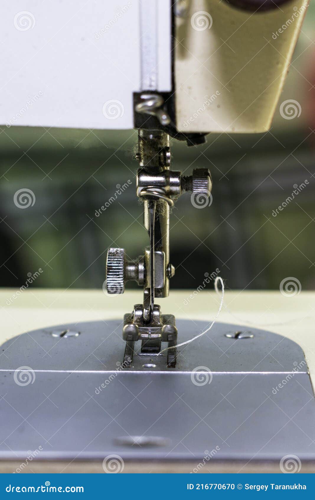 Sewing Machine Close Up Needle Shuttle and Thread Stock Photo - Image ...