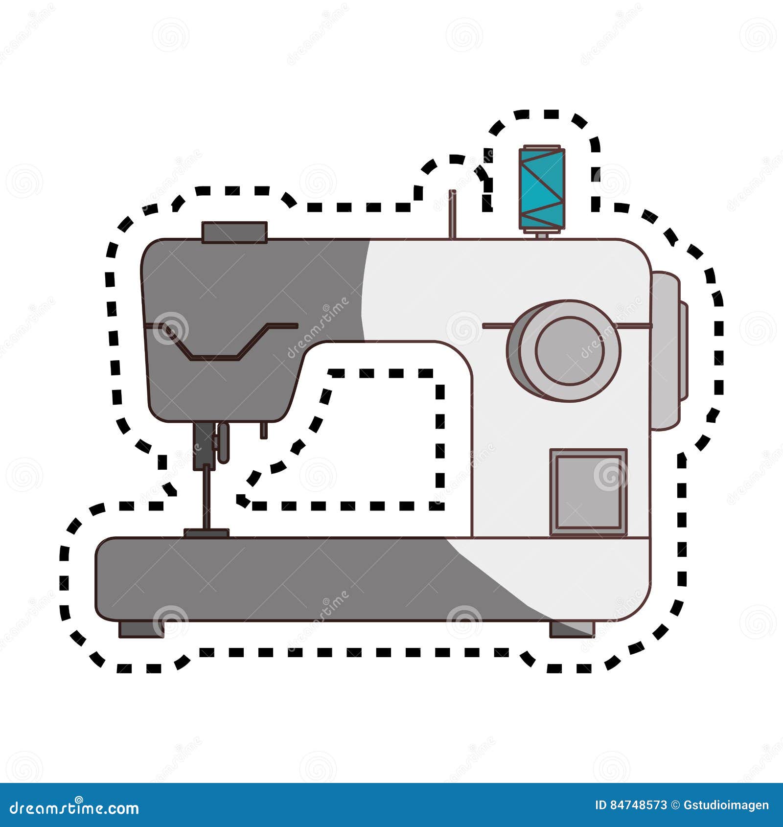 Sewing Machine Comic Character Isolated Icon Stock Illustration ...