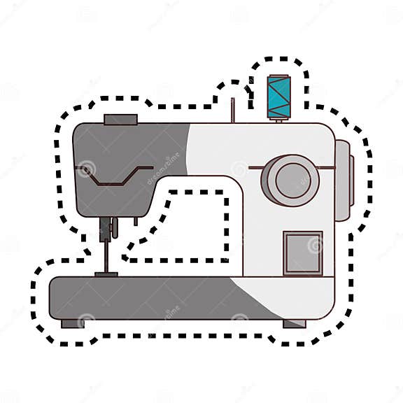 Sewing Machine Comic Character Isolated Icon Stock Illustration ...