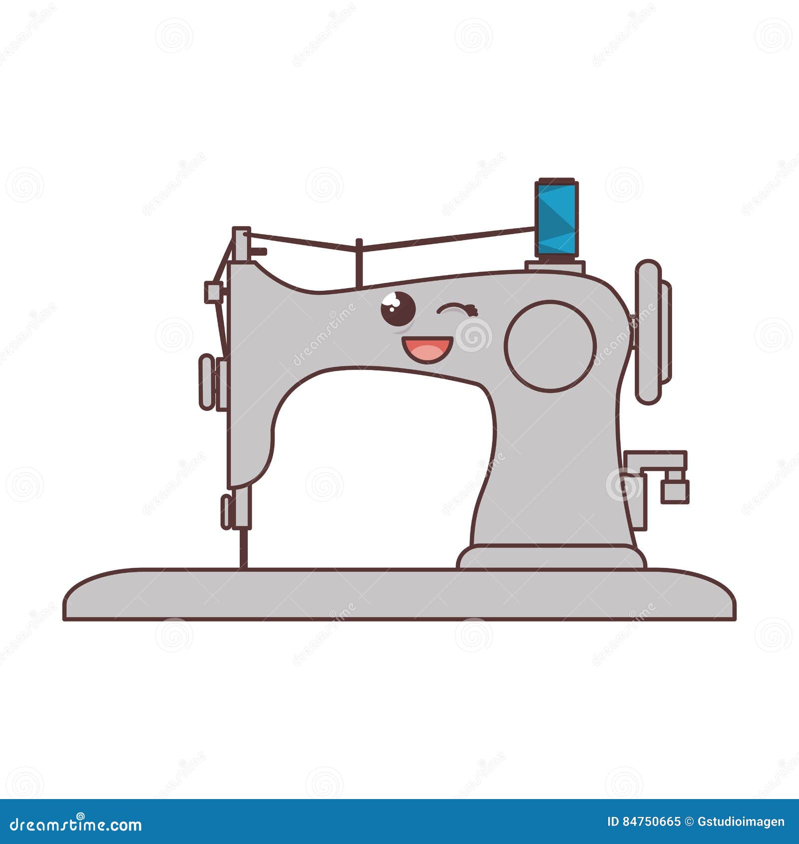 Sewing Machine Comic Character Isolated Icon Stock Illustration ...