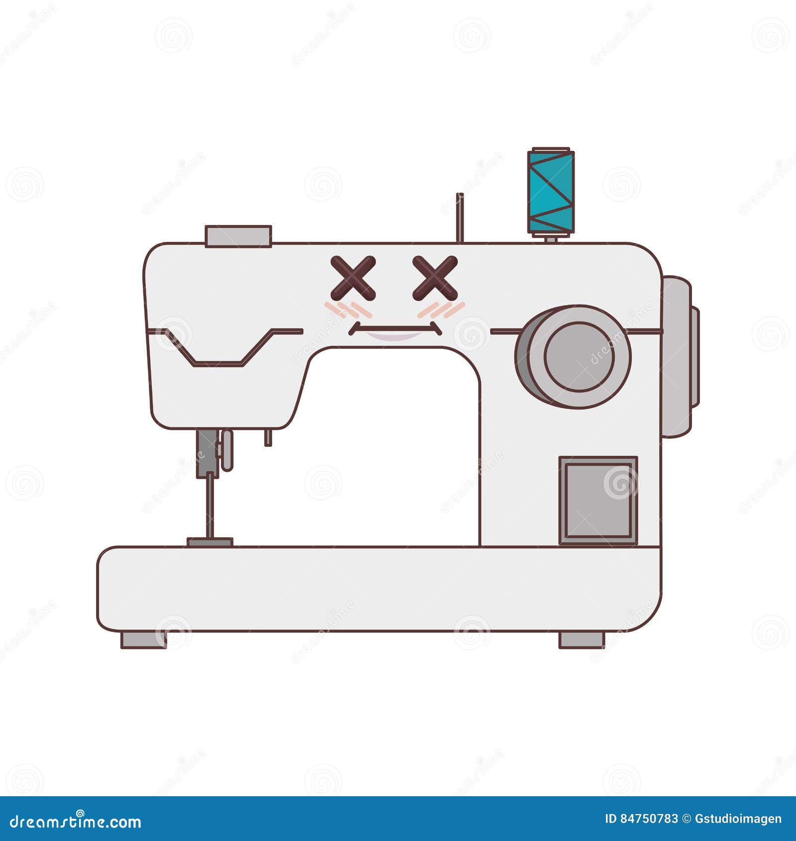 Sewing Machine Comic Character Isolated Icon Stock Illustration ...