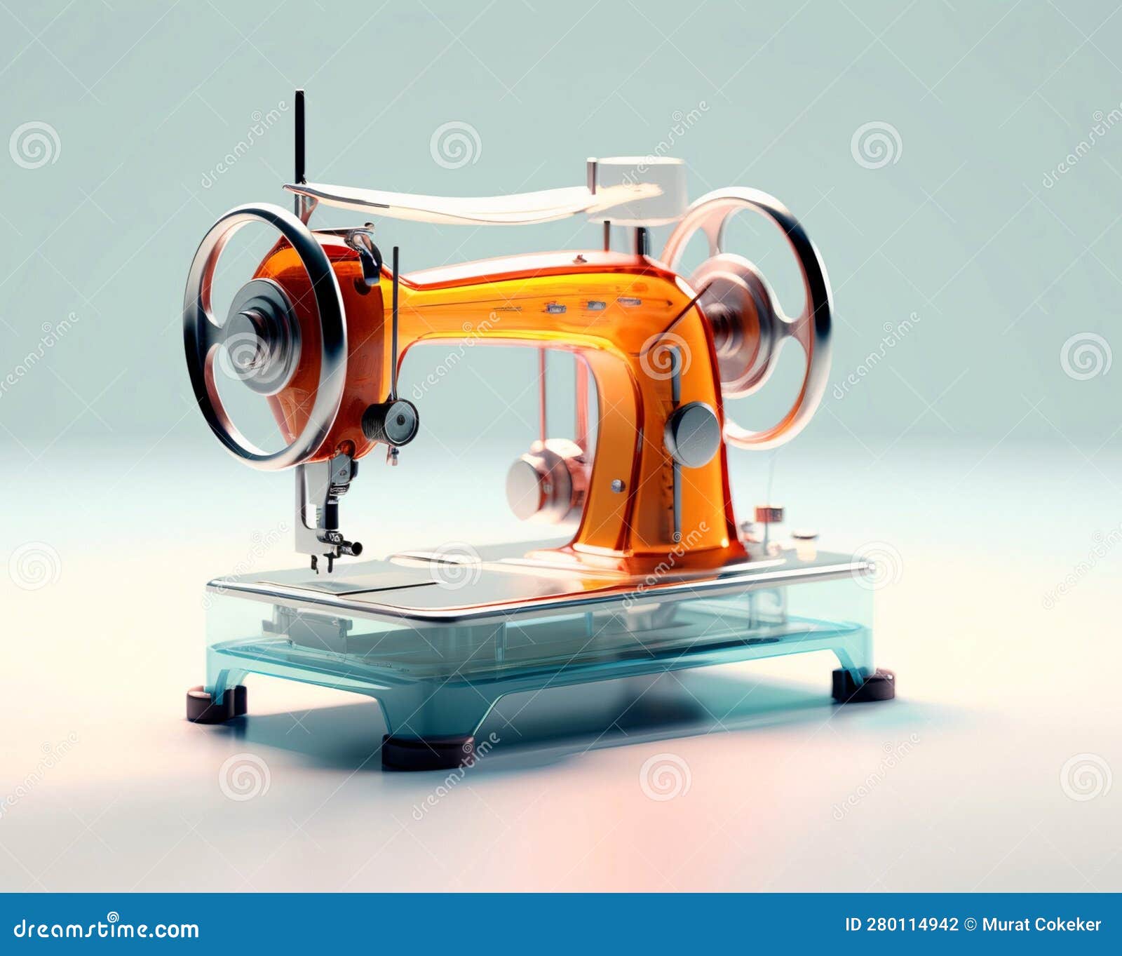 Sewing machine 3D model stock illustration. Illustration of object ...