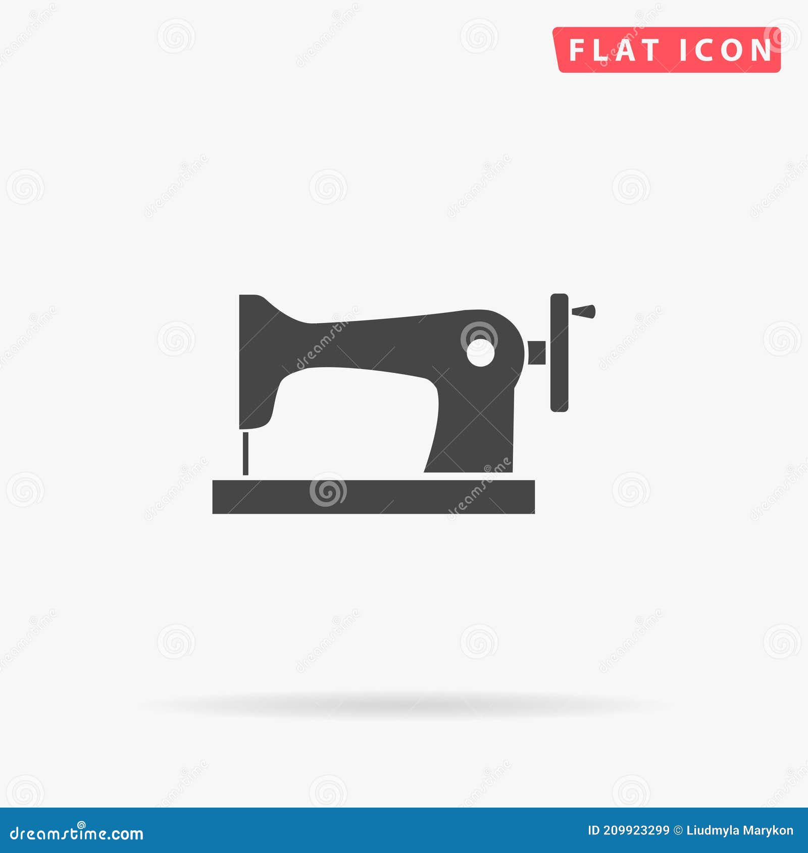 Sewing Machine Flat Vector Icon Stock Vector - Illustration of fashion ...