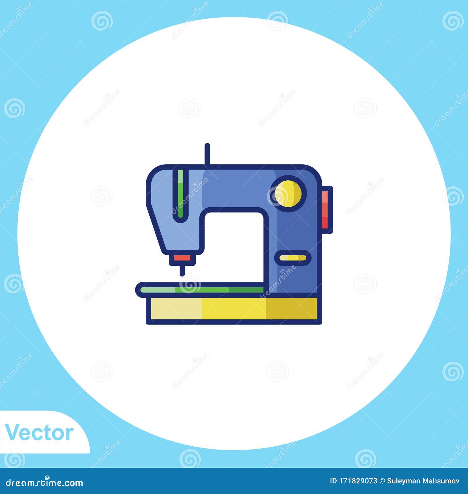 Sewing Machine Flat Vector Icon Sign Symbol Stock Illustration ...
