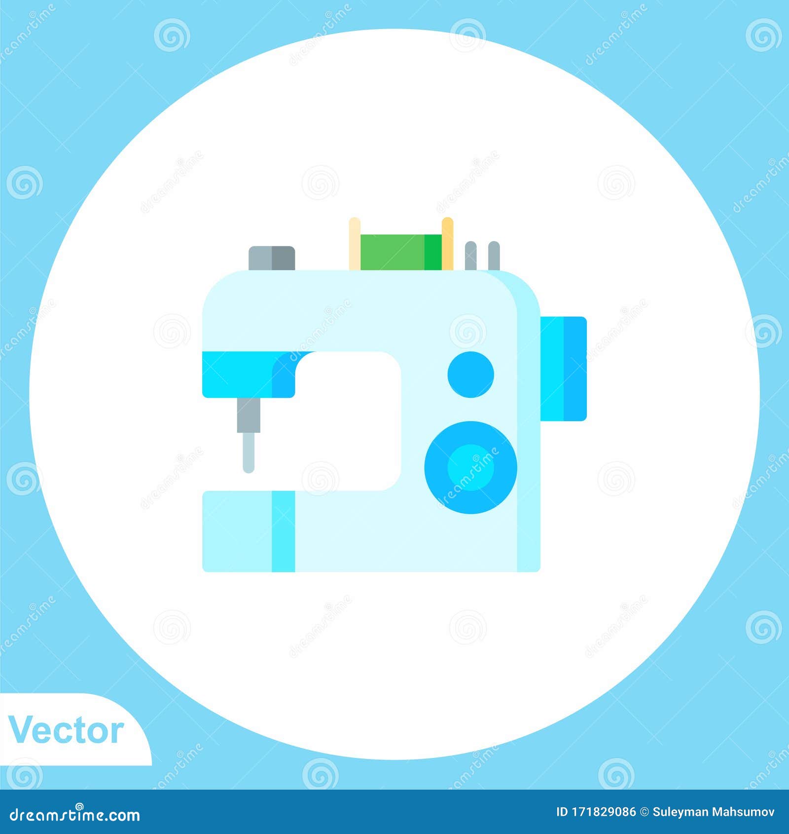 Sewing Machine Flat Vector Icon Sign Symbol Stock Vector - Illustration ...