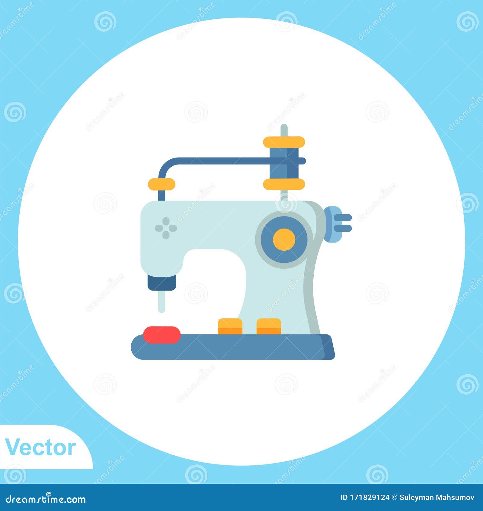 Sewing Machine Flat Vector Icon Sign Symbol Stock Illustration ...