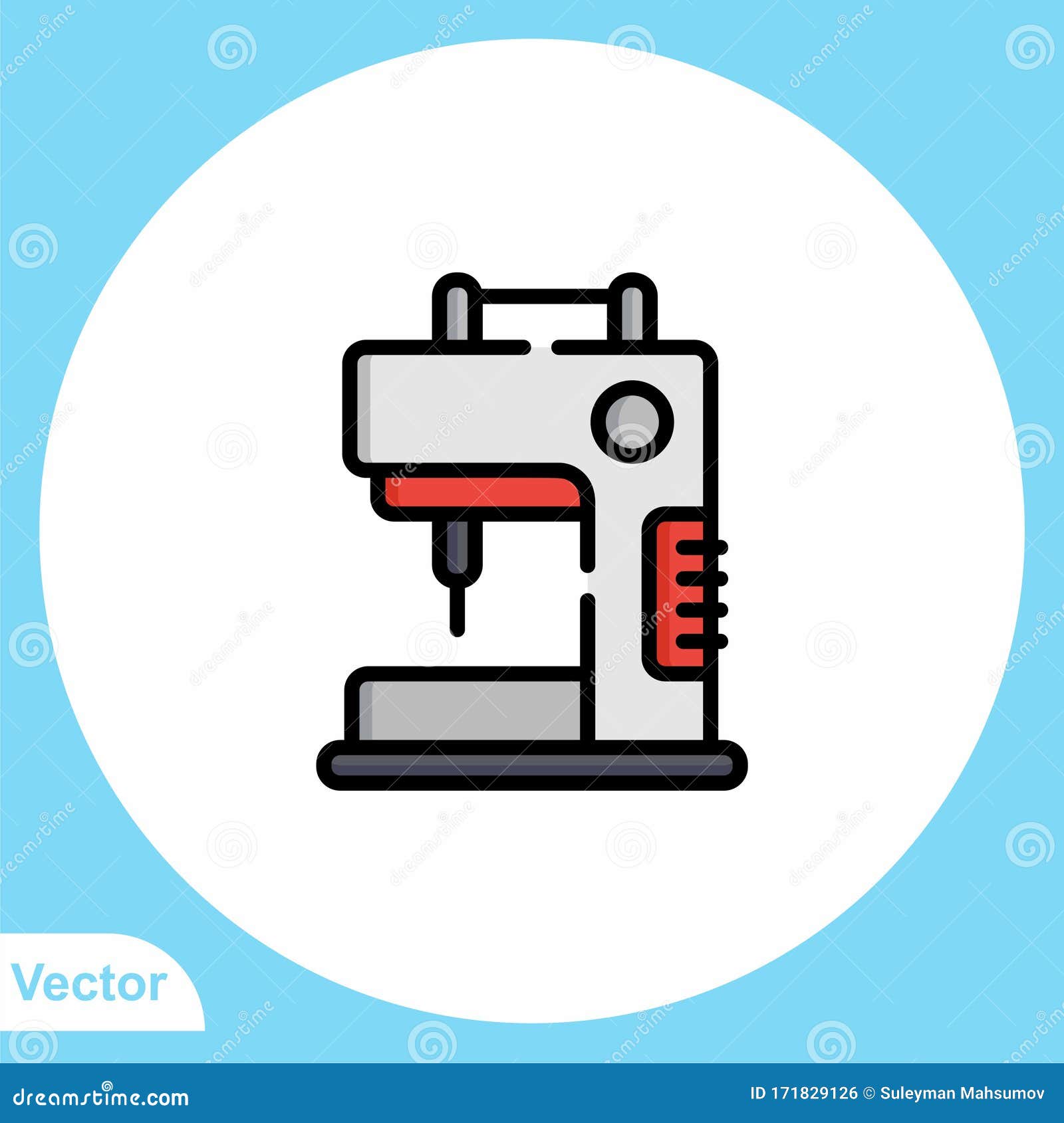 Sewing Machine Flat Vector Icon Sign Symbol Stock Illustration ...