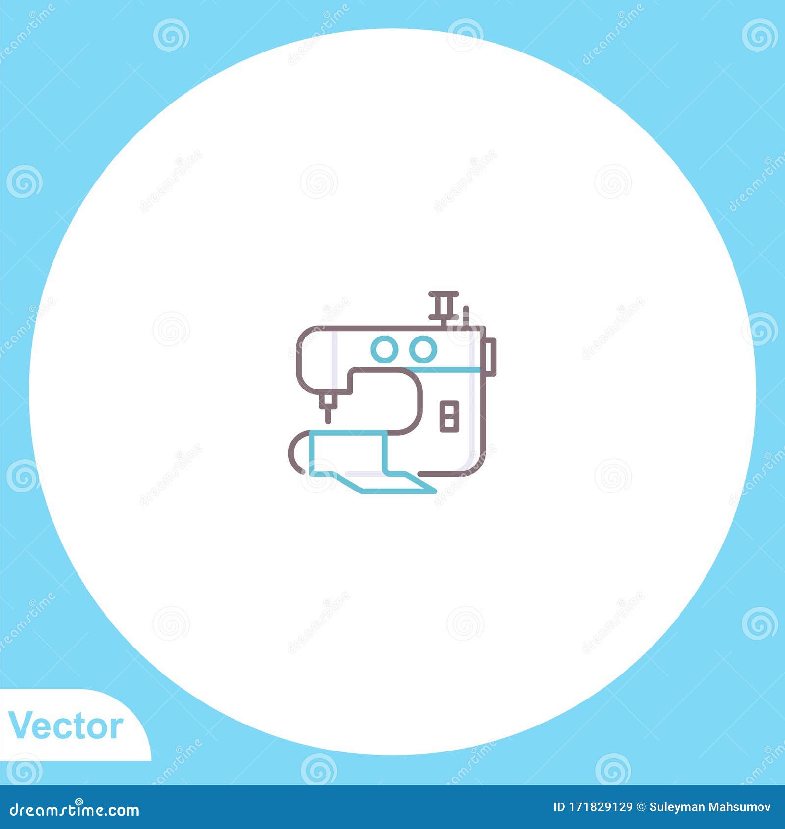 Sewing Machine Flat Vector Icon Sign Symbol Stock Vector - Illustration ...