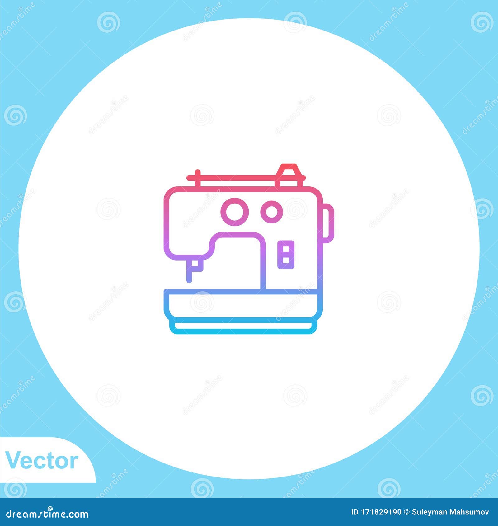 Sewing Machine Flat Vector Icon Sign Symbol Stock Illustration ...