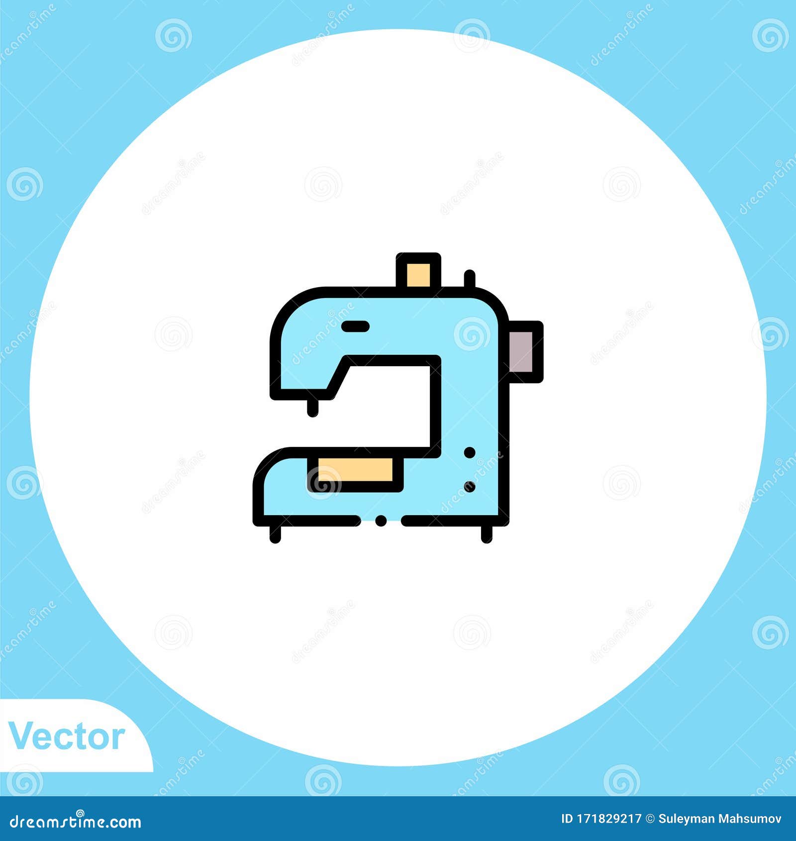 Sewing Machine Flat Vector Icon Sign Symbol Stock Illustration ...