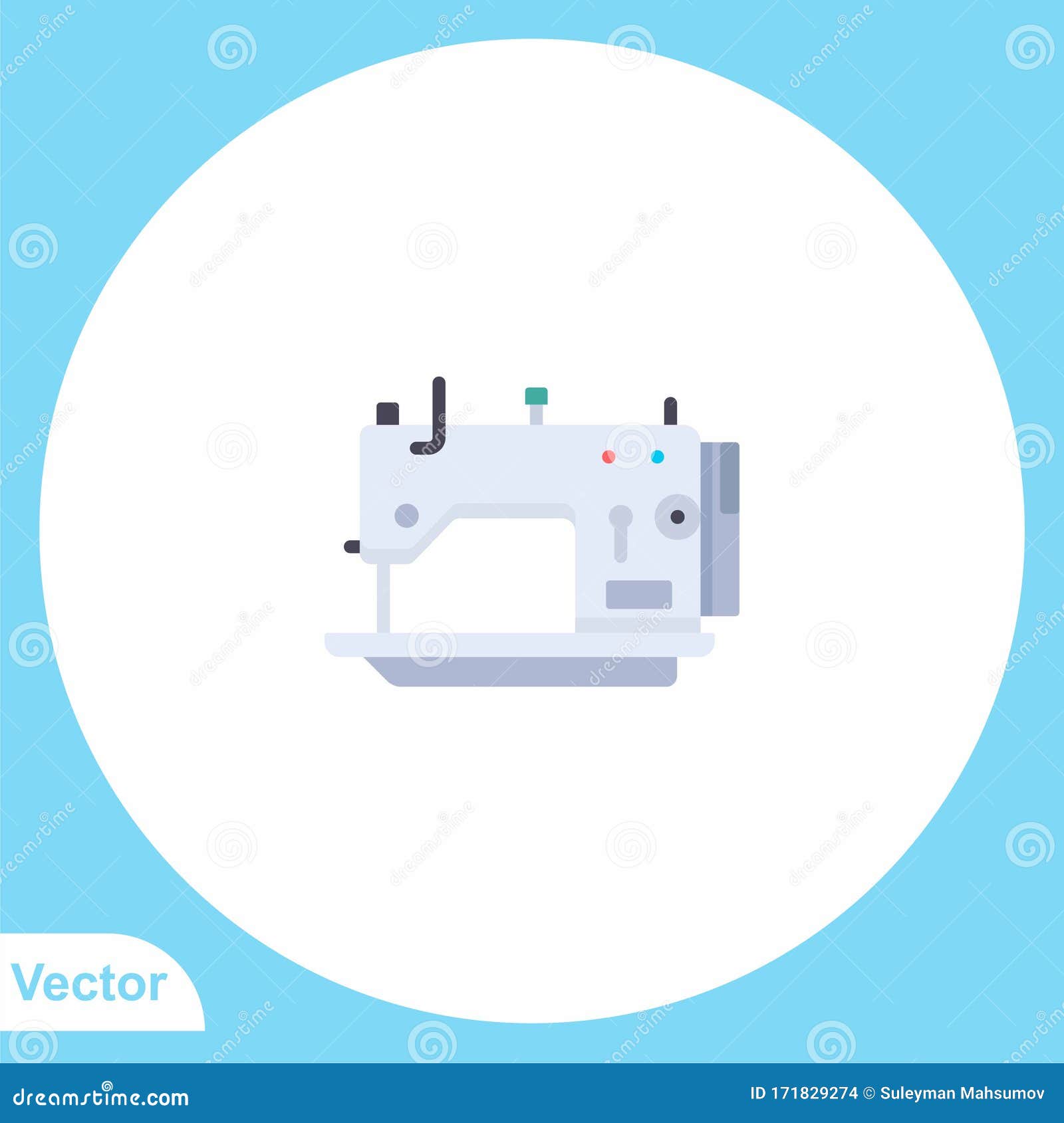 Sewing Machine Flat Vector Icon Sign Symbol Stock Illustration ...