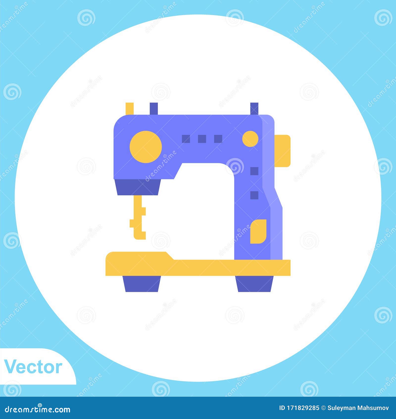 Sewing Machine Flat Vector Icon Sign Symbol Stock Vector - Illustration ...