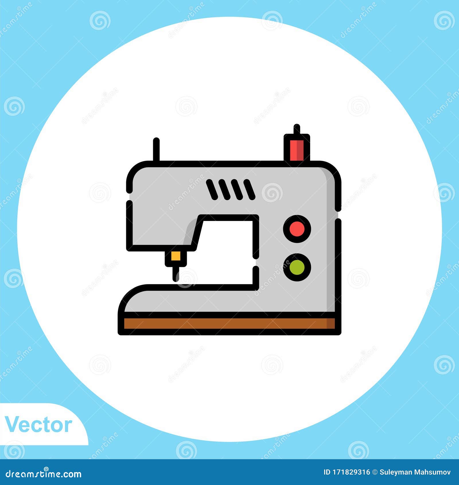 Sewing Machine Flat Vector Icon Sign Symbol Stock Vector - Illustration ...