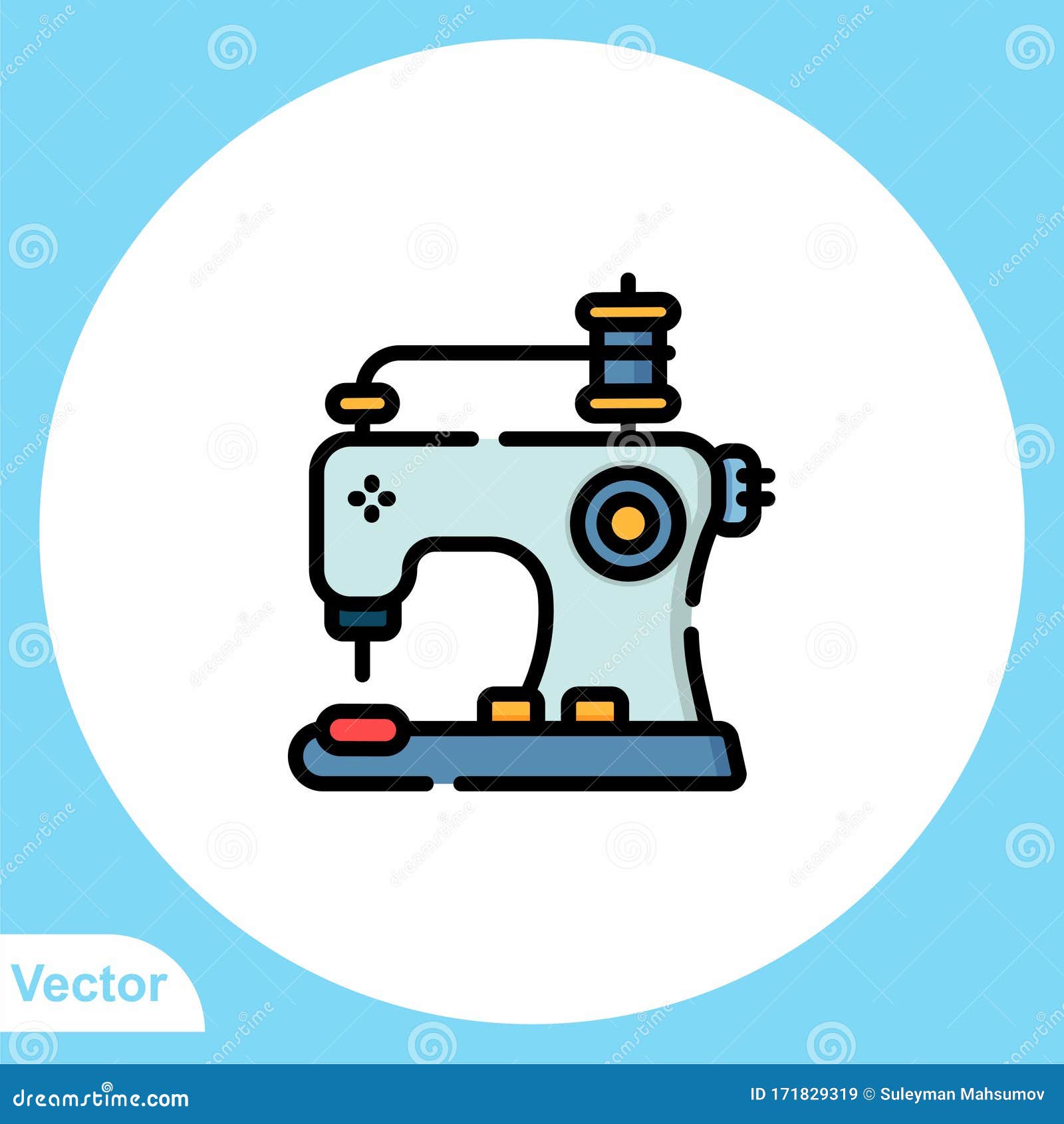 Sewing Machine Flat Vector Icon Sign Symbol Stock Illustration ...