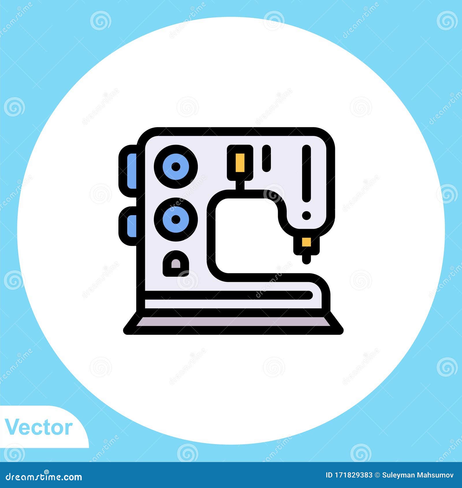 Sewing Machine Flat Vector Icon Sign Symbol Stock Illustration ...
