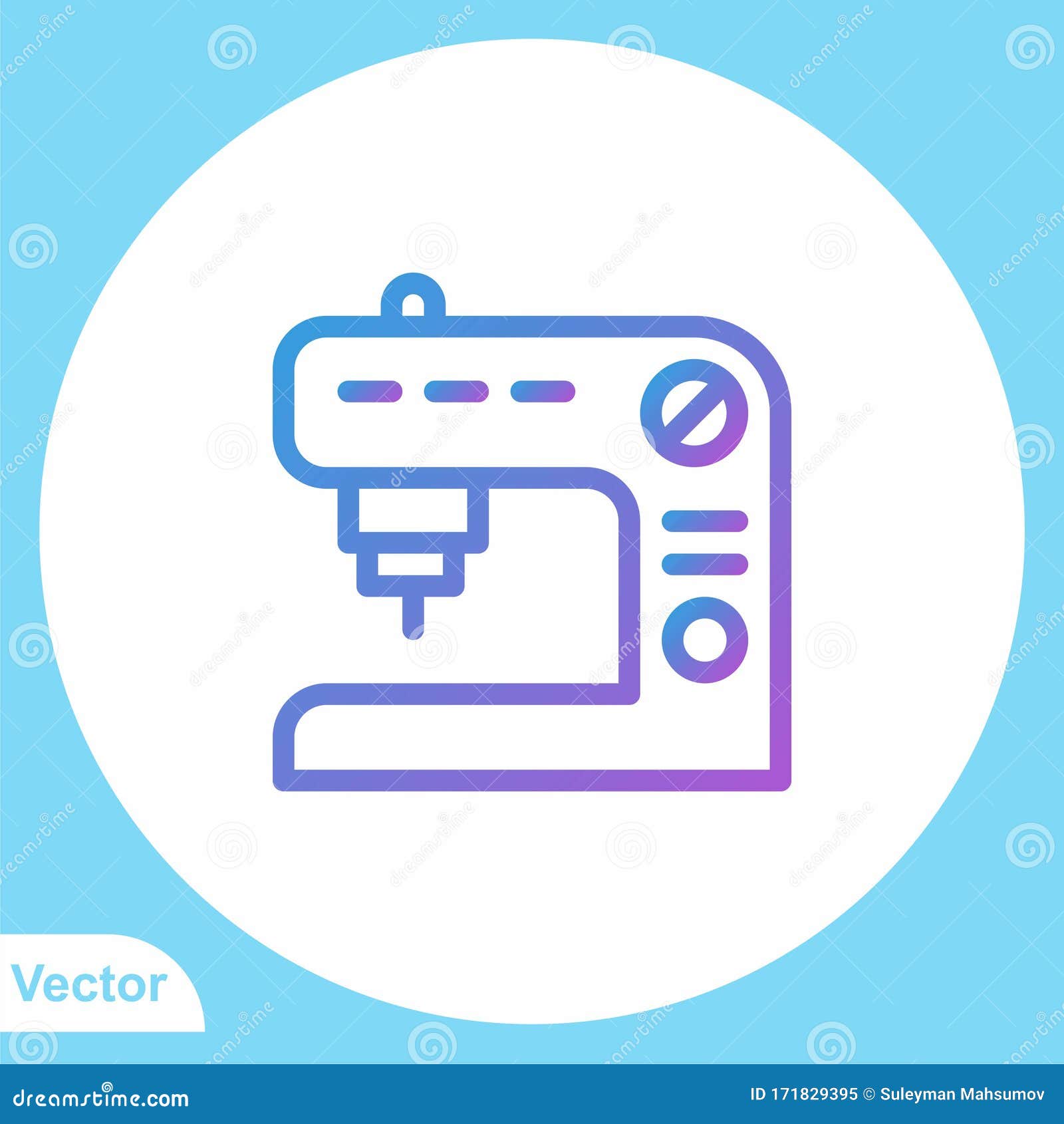 Sewing Machine Flat Vector Icon Sign Symbol Stock Vector - Illustration ...