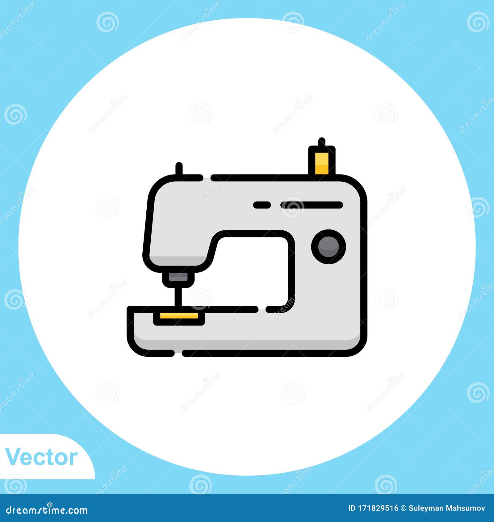 Sewing Machine Flat Vector Icon Sign Symbol Stock Vector - Illustration ...