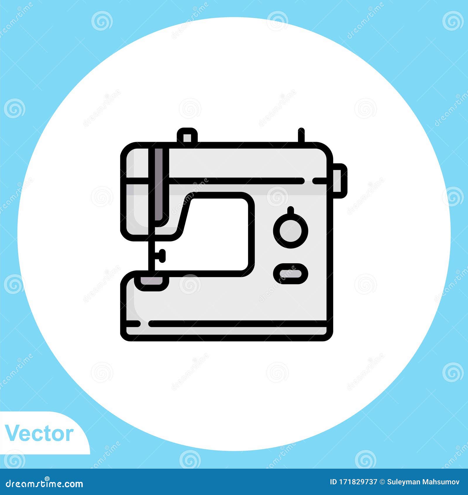 Sewing Machine Flat Vector Icon Sign Symbol Stock Illustration ...