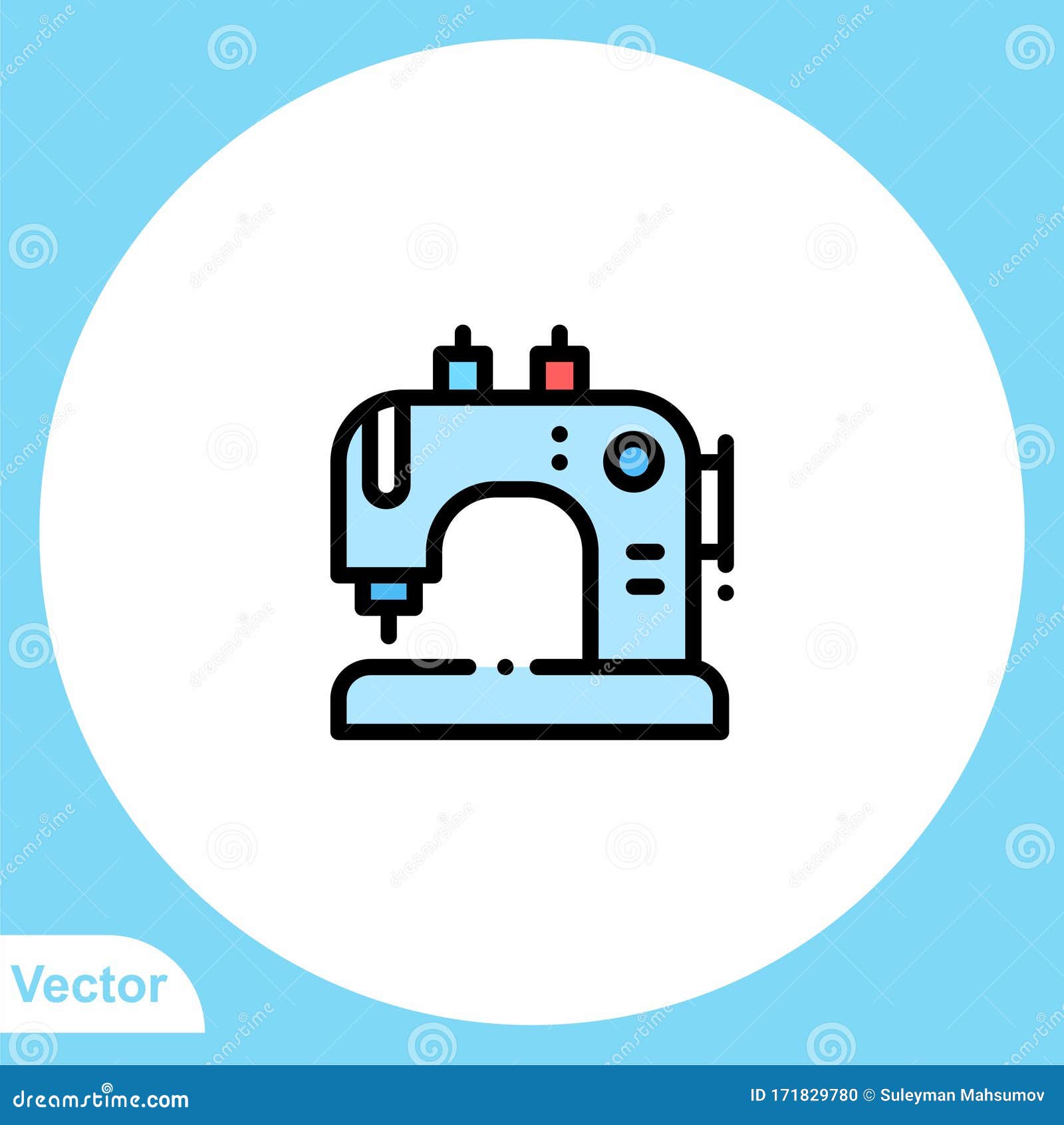 Sewing Machine Flat Vector Icon Sign Symbol Stock Illustration ...