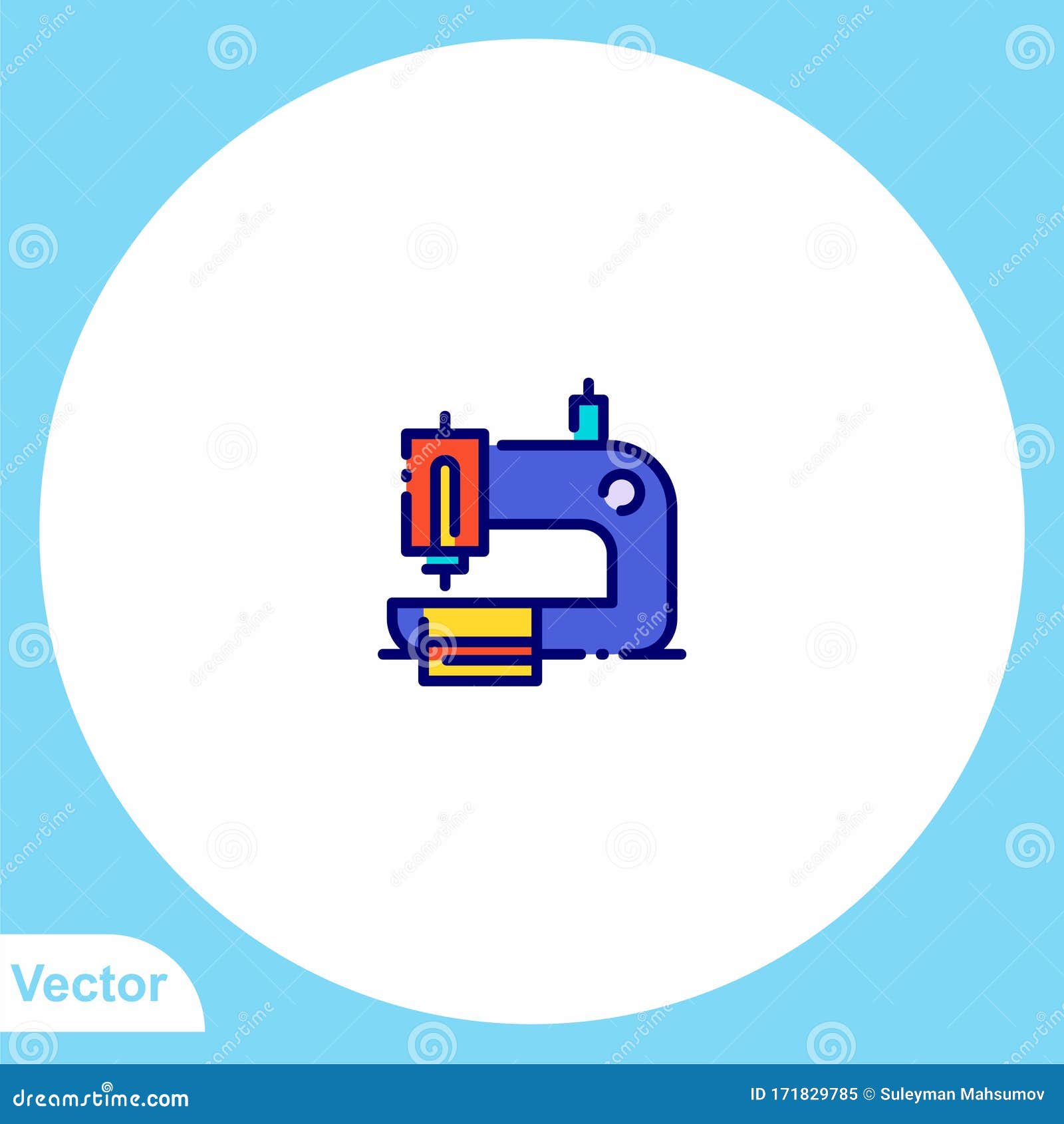Sewing Machine Flat Vector Icon Sign Symbol Stock Illustration ...